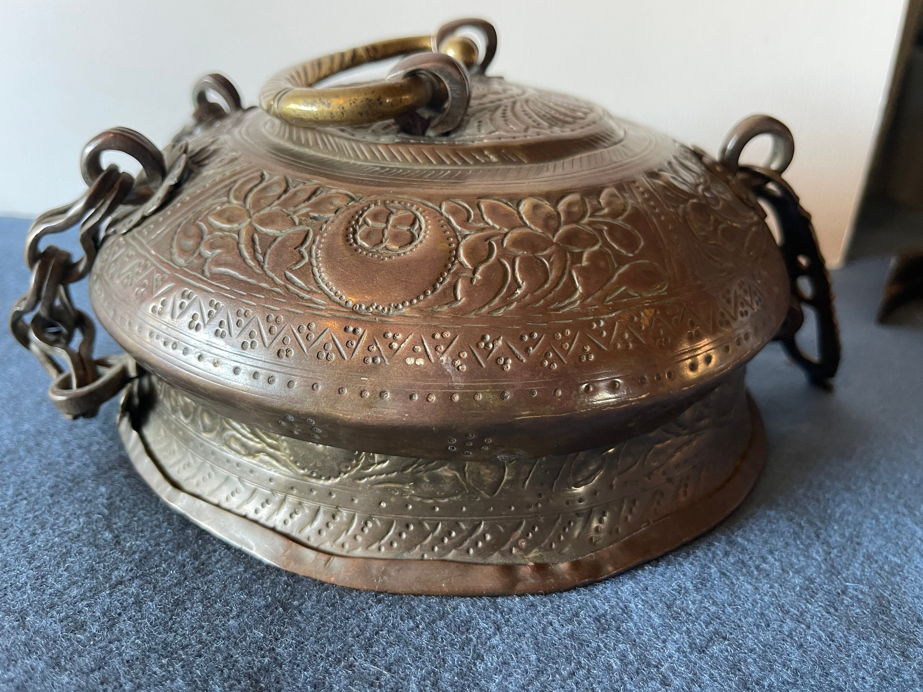 Antique Handmade Copper Pan Box With Lid - Etsy