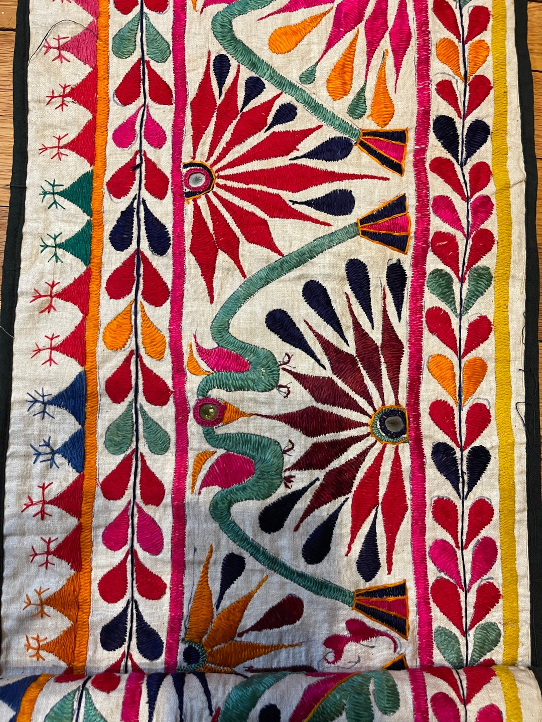 Beautiful Handmade Vintage Floral Multi Color Embroidered Trim for ...