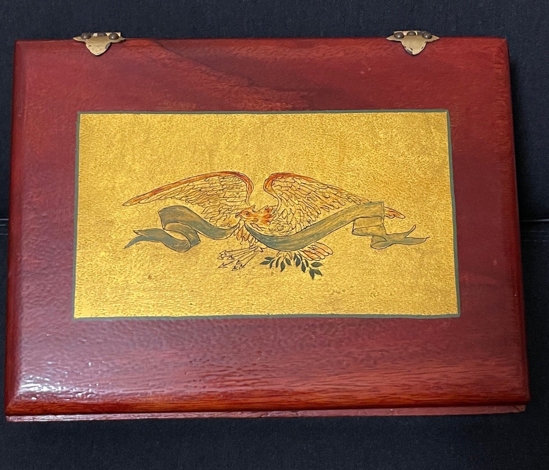 Vintage Patriotic Eagle Painting on Lid Wooden Handmade Box - Etsy