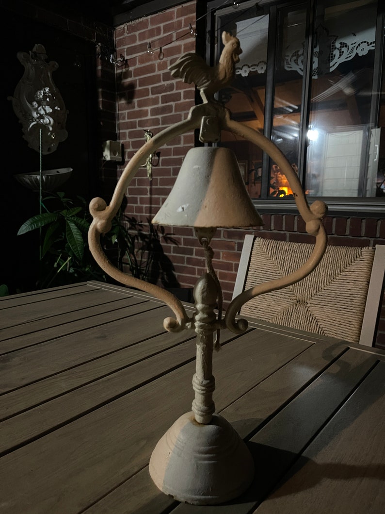 Cast Iron Rooster Dinner Bell With Stand Country Farmhouse Decor - Etsy