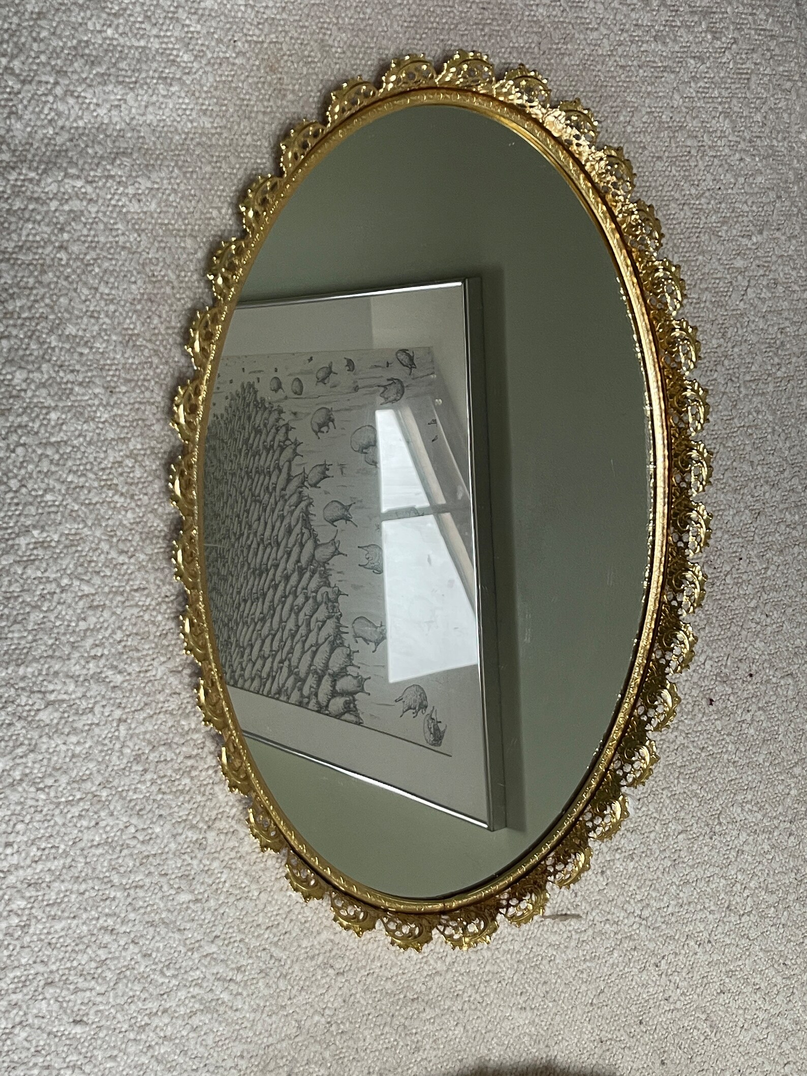 Vintage Filigree Large Vanity Mirror Tray - Etsy