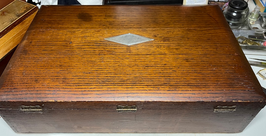Antique Large Walnut Handmade Box With Drawer - Etsy
