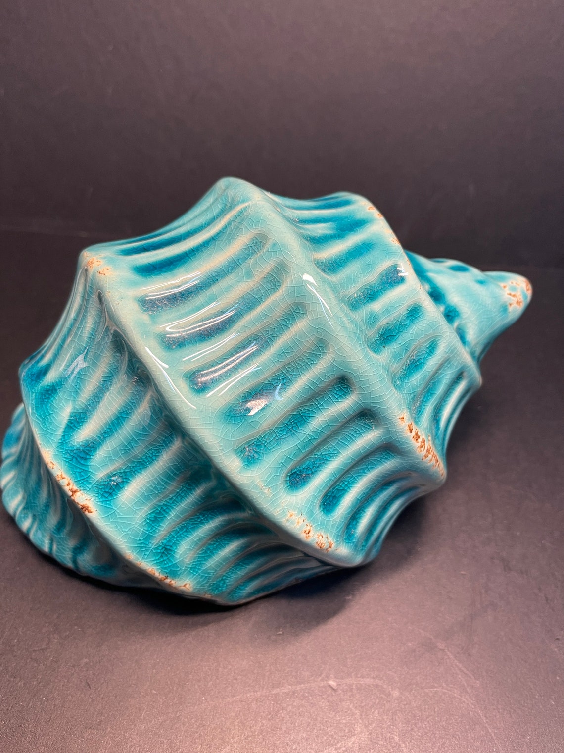 Handmade Green Sea Shell Form Ceramic Decorative Item - Etsy