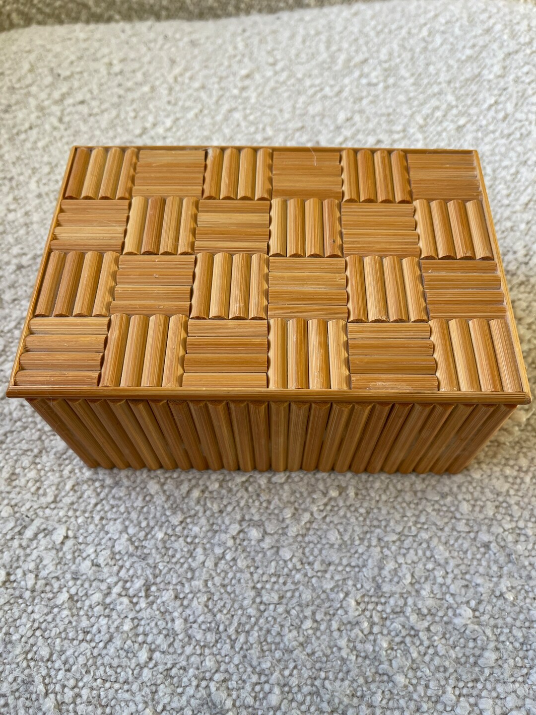 Vintage Bamboo Wooden Decorative Jewelry Box #23# - Etsy