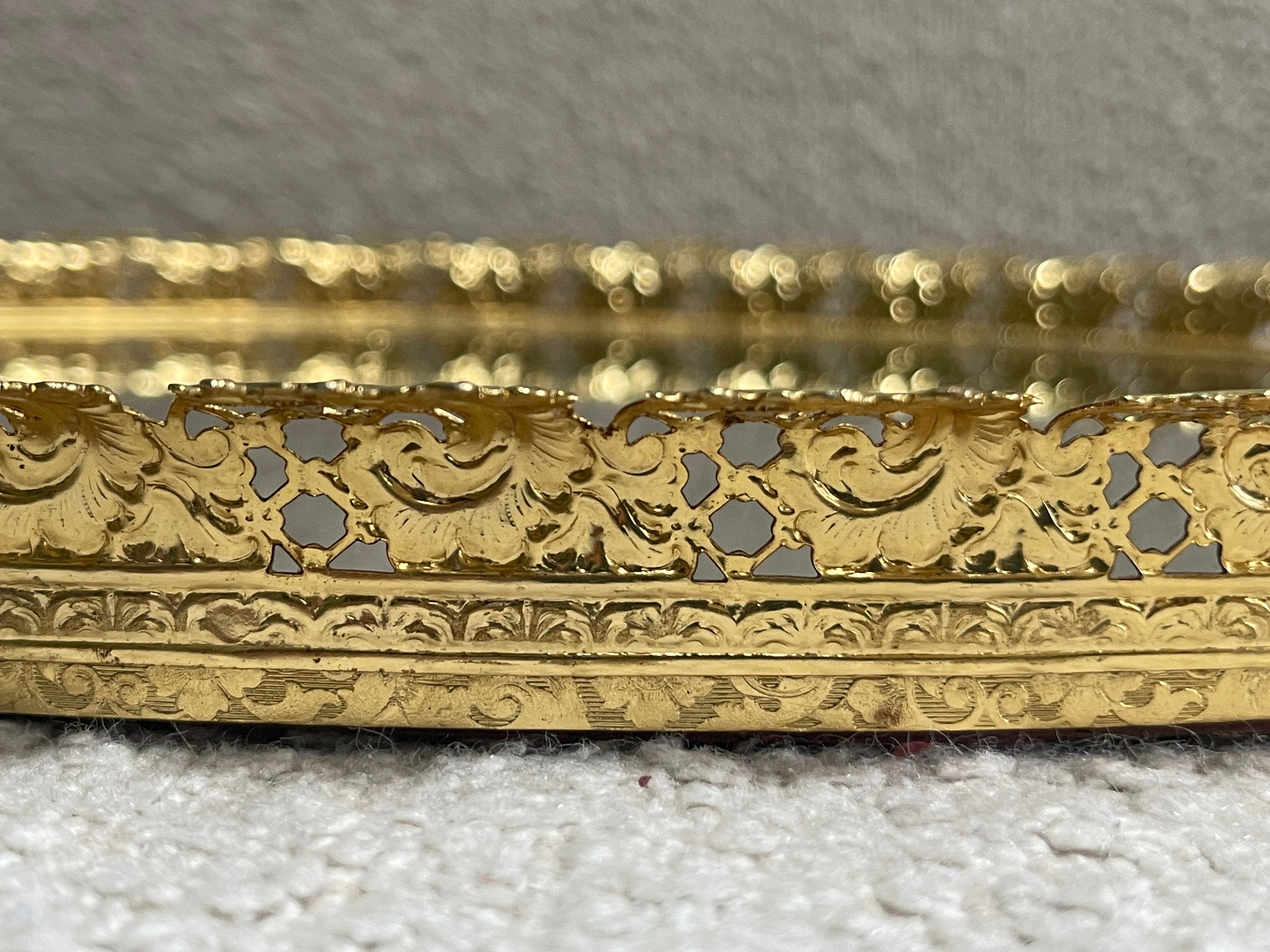 Vintage Filigree Large Vanity Mirror Tray - Etsy