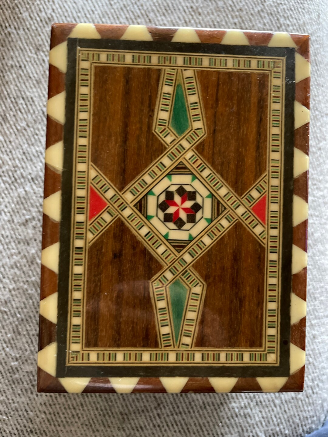 Vintage Spain Handmade Geometric Design Micro Mosaic Music Box - Etsy