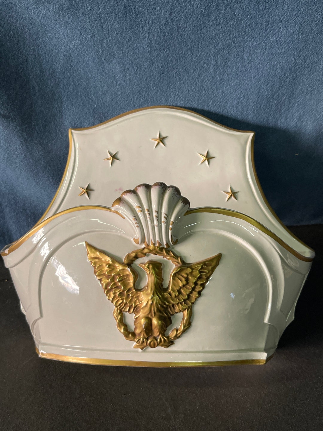 Vintage Gold Tweed Glaze Haeger Wall Hanging Planter Cream Pottery #14 ...