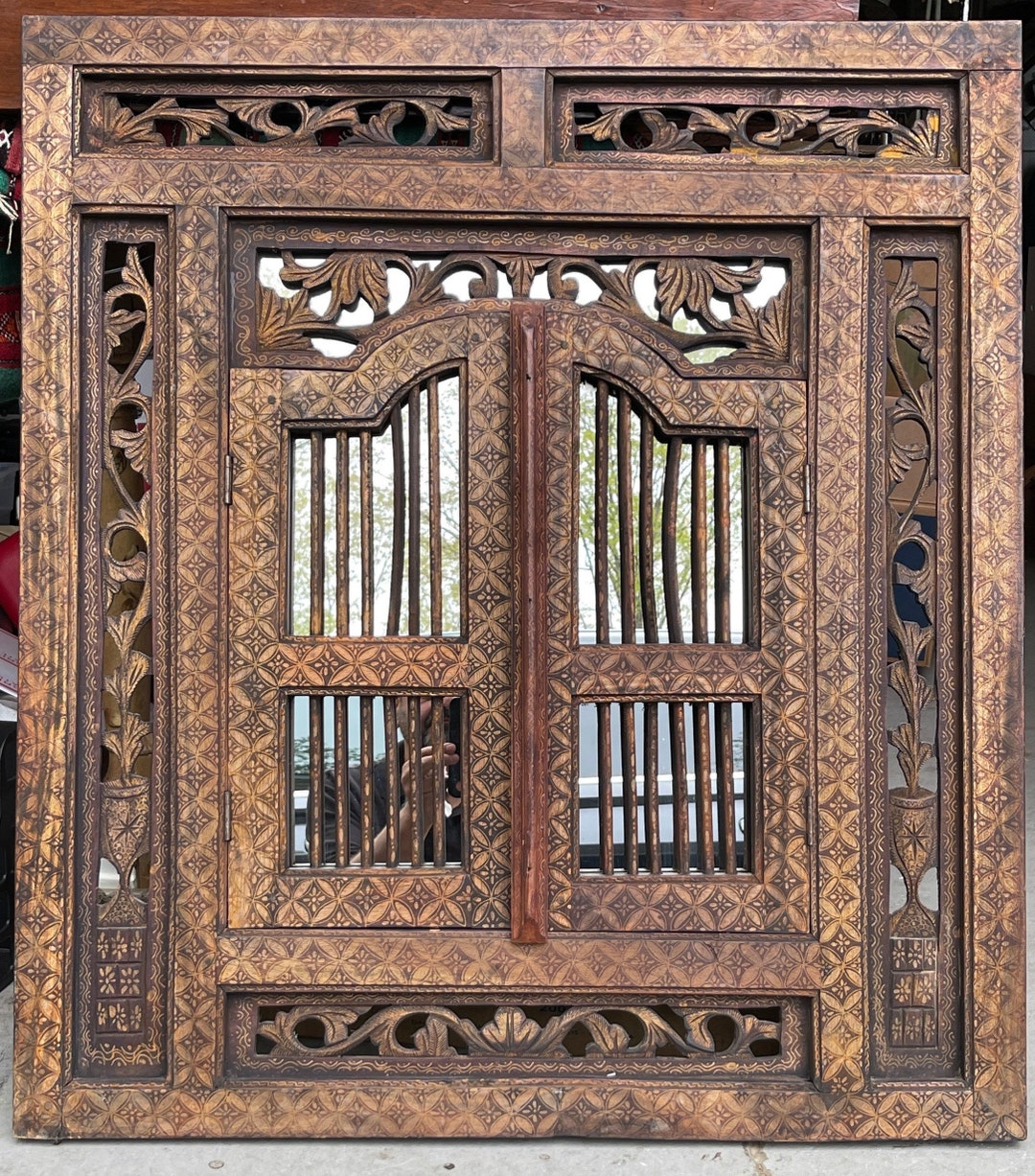 Vintage Middle Eastern Decorative Wooden Handmade Hand Painted Gated ...