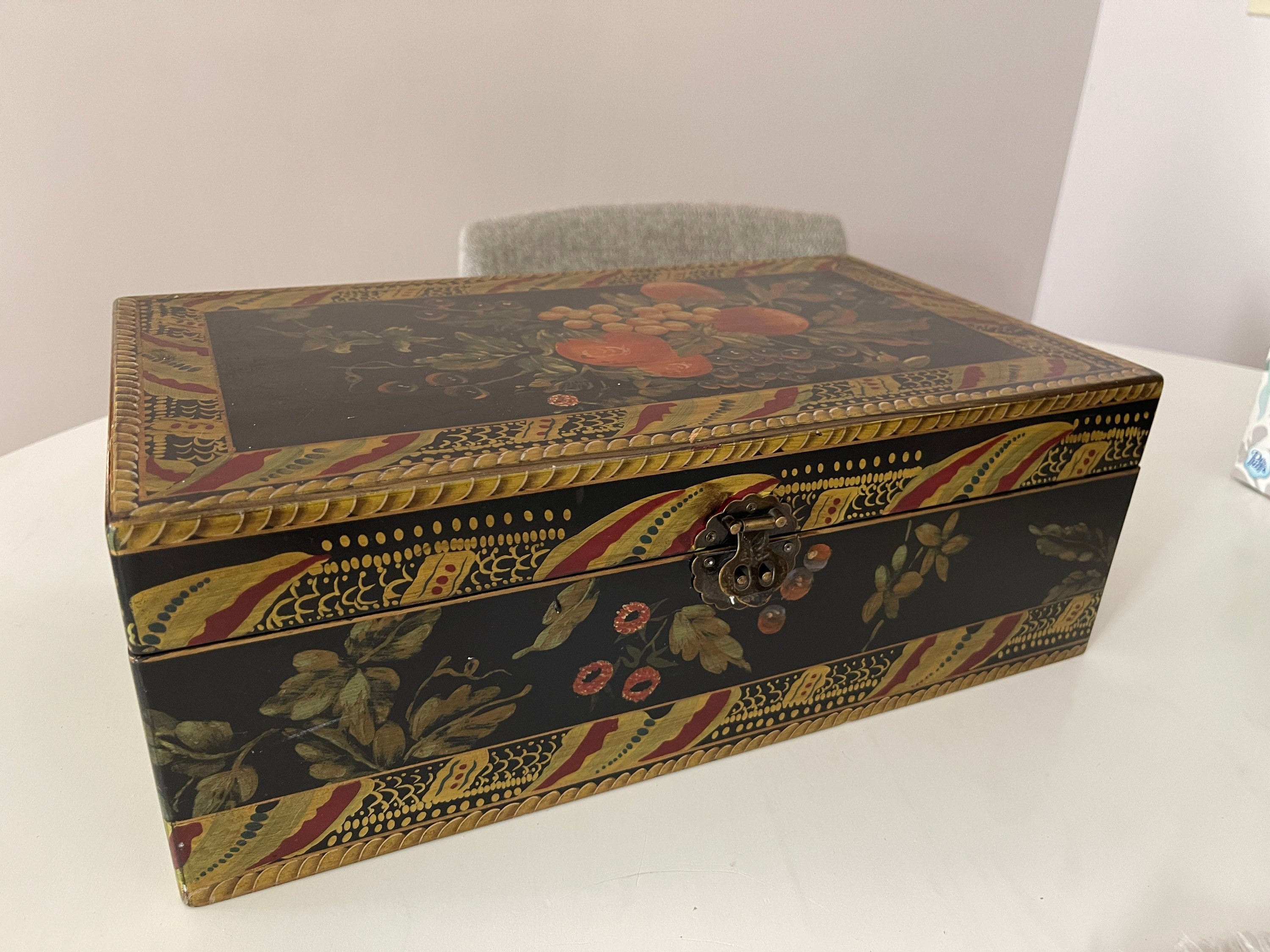 Vintage Handmade and Hand Painted Large Chest Box - Etsy