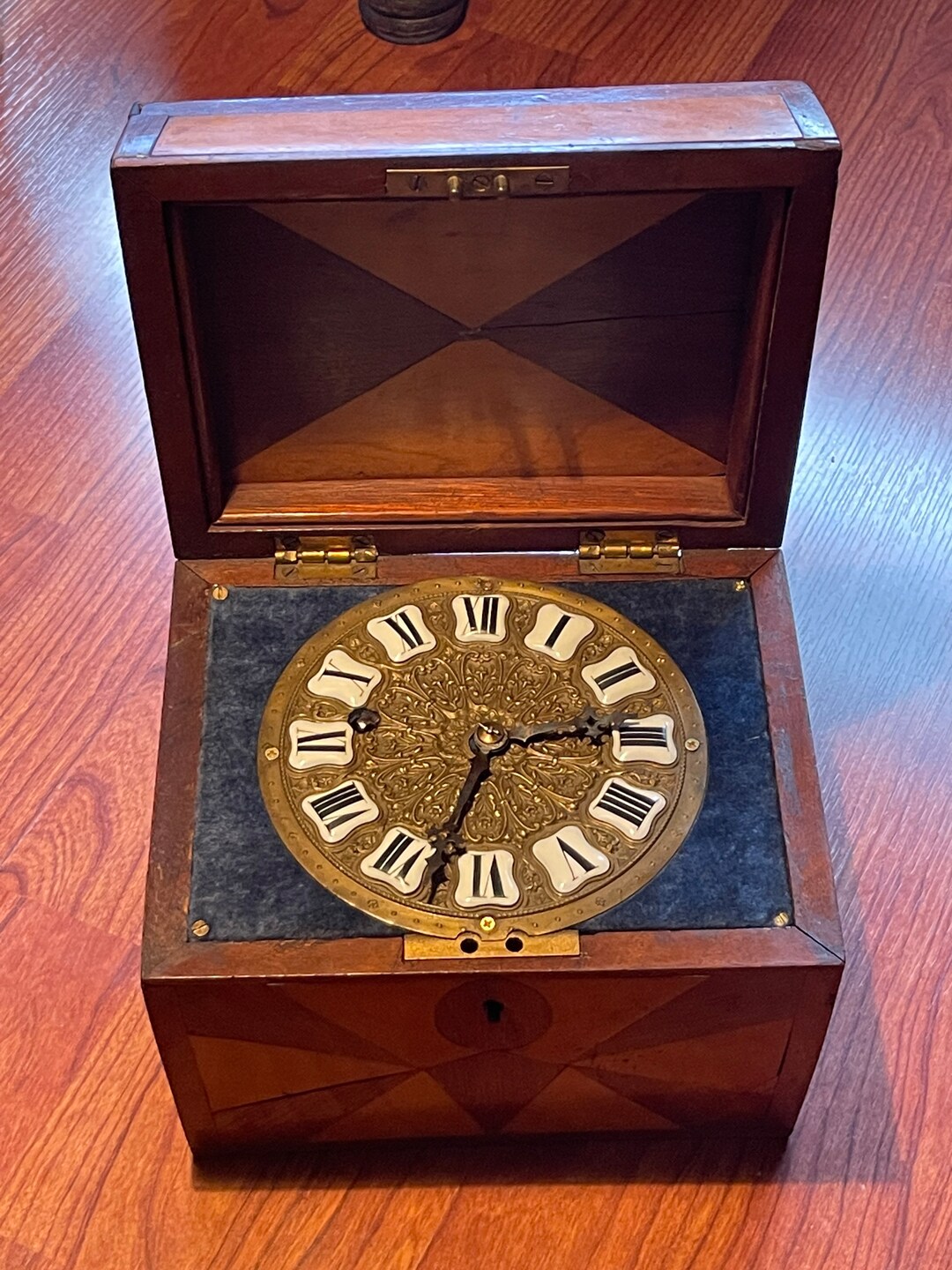 Antique Unique Model Mechanical Marquetry Box Clock - Etsy