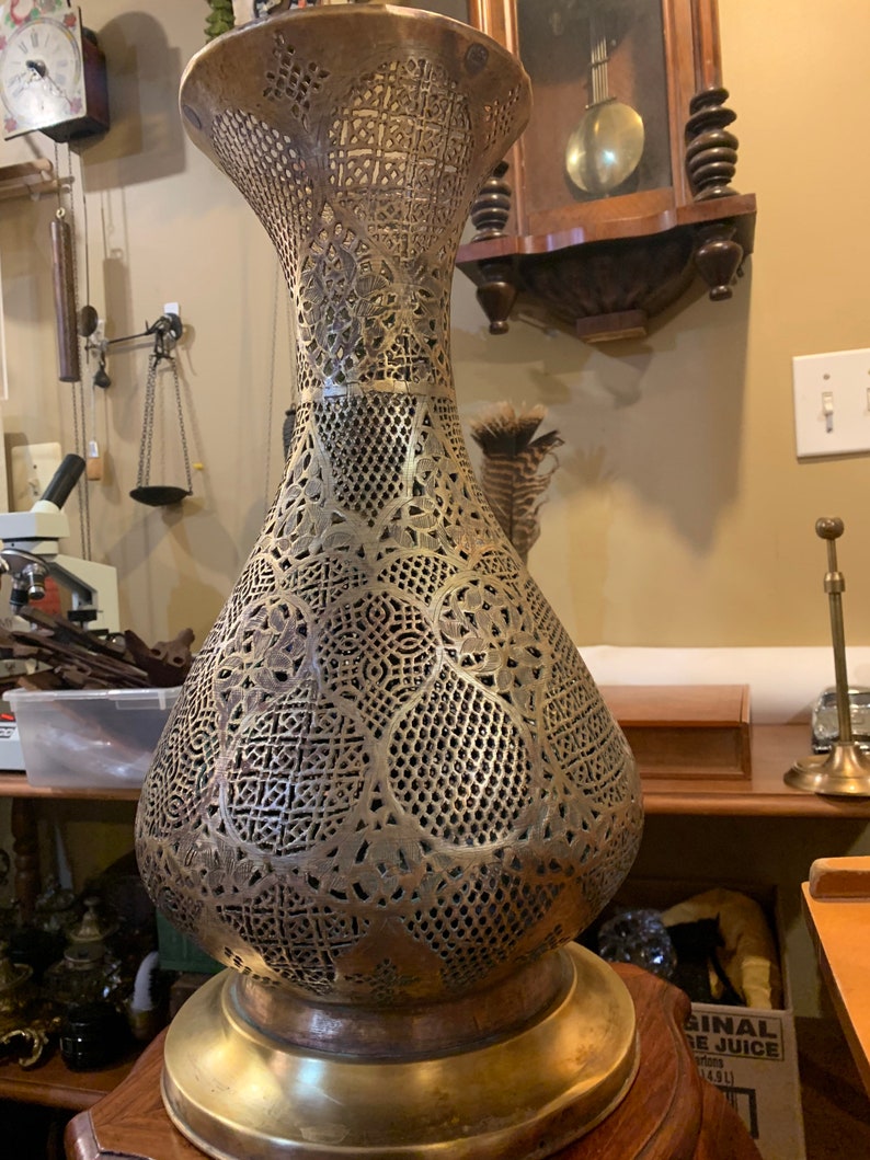 Antique Middle Eastern Handmade Table Top Lamp Body or | Etsy