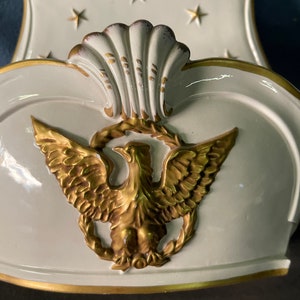 Vintage Gold Tweed Glaze Haeger Wall Hanging Planter Cream Pottery #14 ...