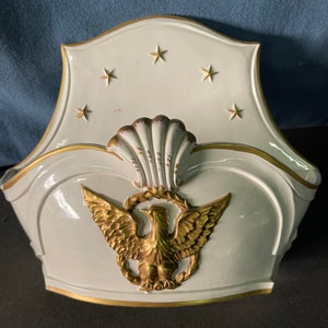 Vintage Gold Tweed Glaze Haeger Wall Hanging Planter Cream Pottery #14 ...