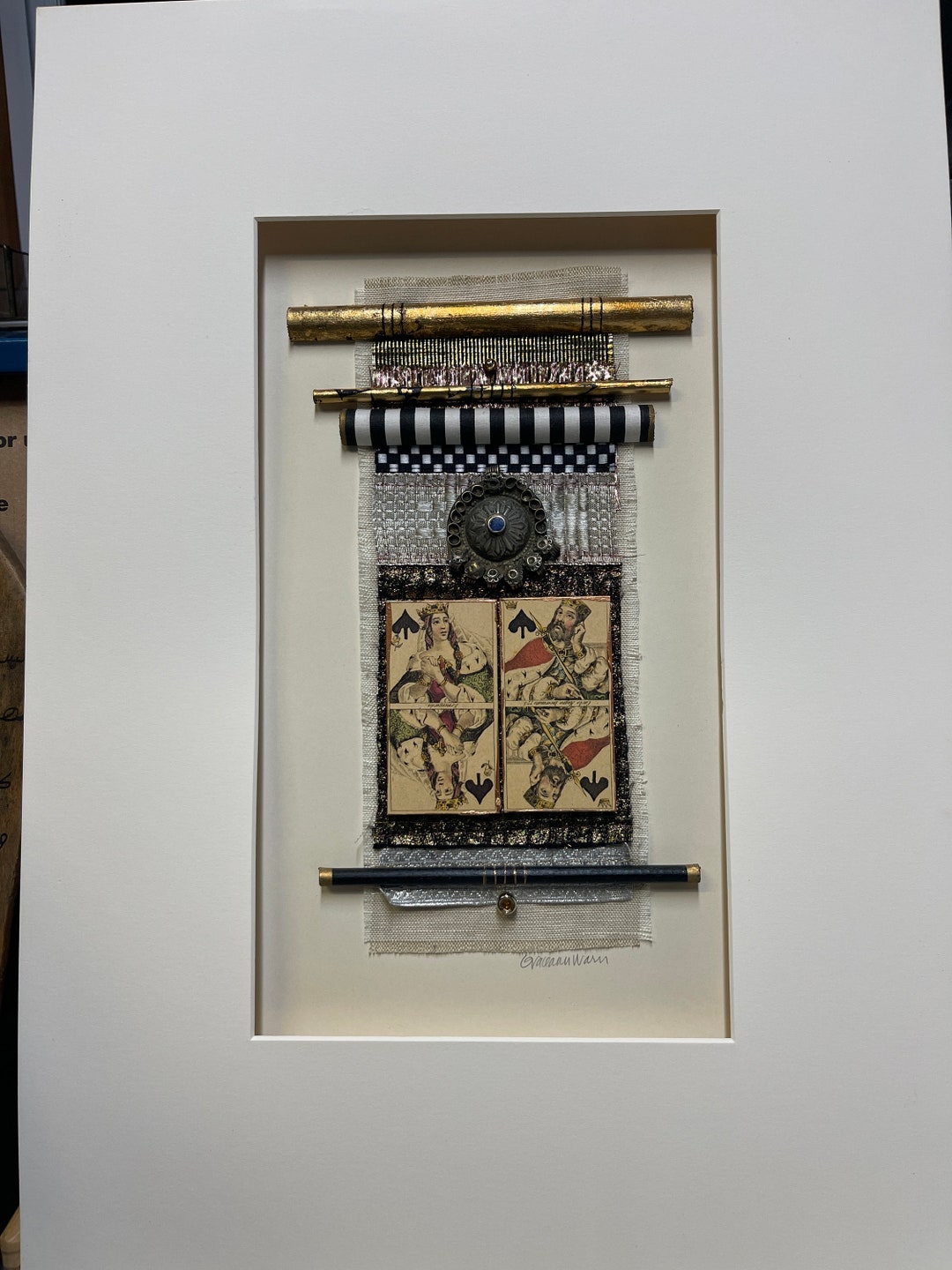 Gold Frame Original Mixed Media Collage A Modern Relic - Etsy