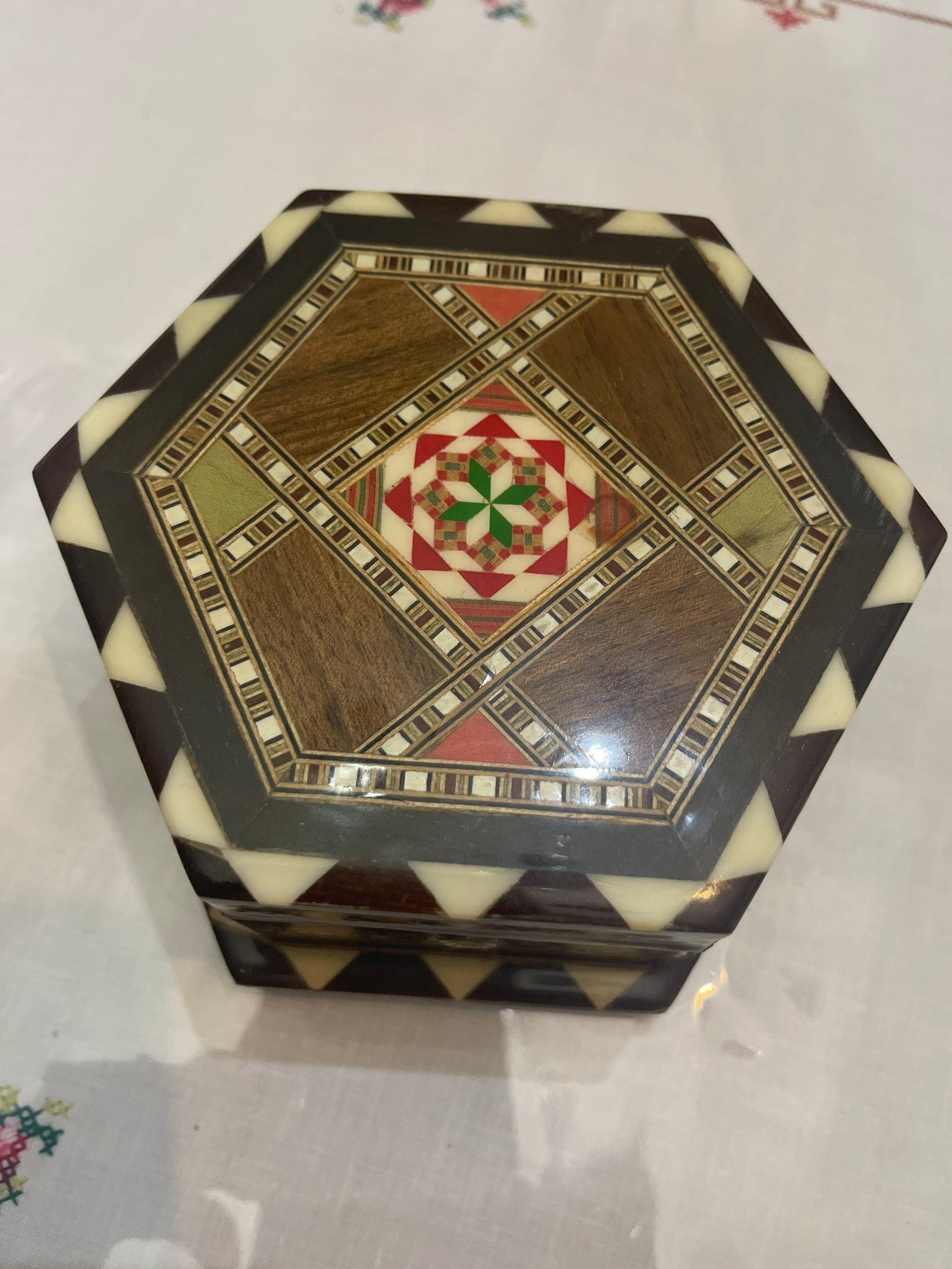 Vintage Octagonal Handmade Wooden Micro Mosaic Box 08 - Etsy