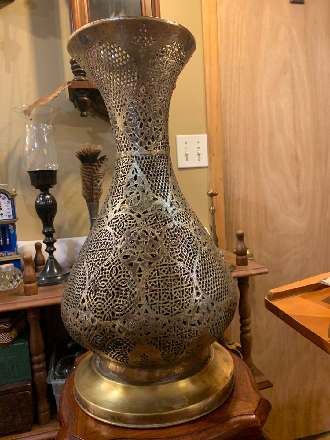 Antique Middle Eastern Handmade Table Top Lamp Body or Decorative Item ...