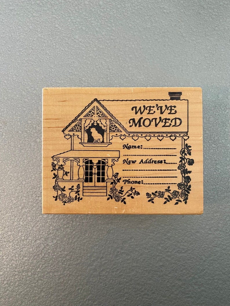Vintage New 90s Rubber Art Stamp - We’ve Moved - New Home - Change of ...