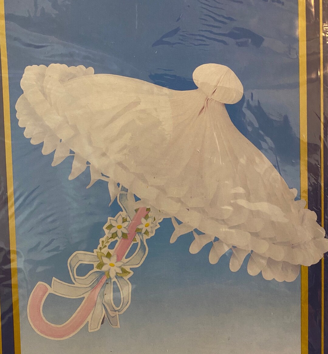 Vintage 90s Shower Bridal Baby Party Decorations 22” Parasol Umbrella ...