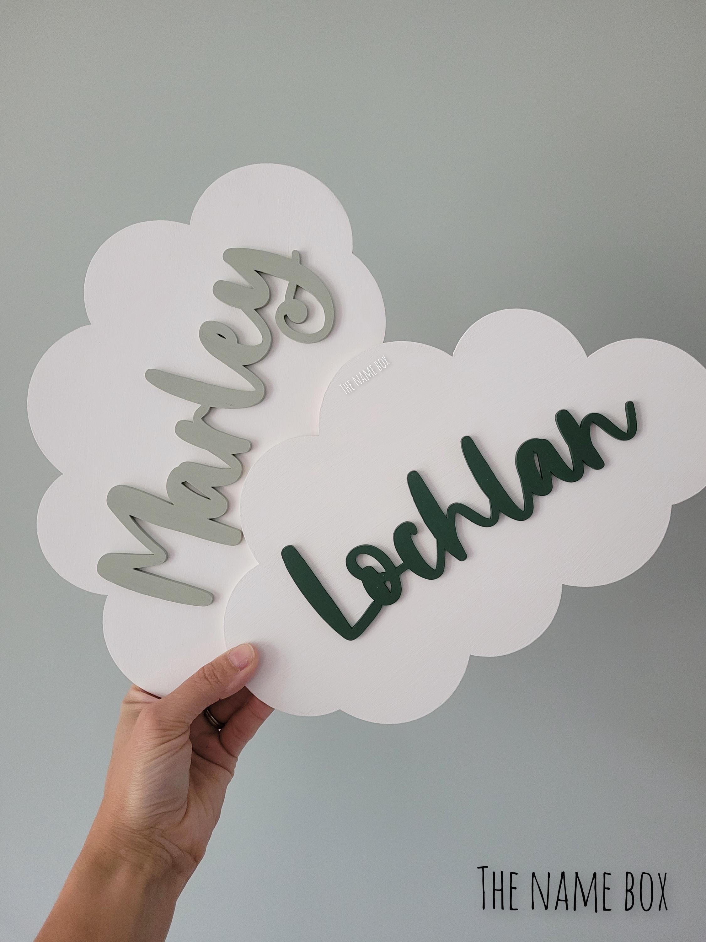 Name Cloud - Children's Door Sign- Wooden Nursery Decor - Playroom ...