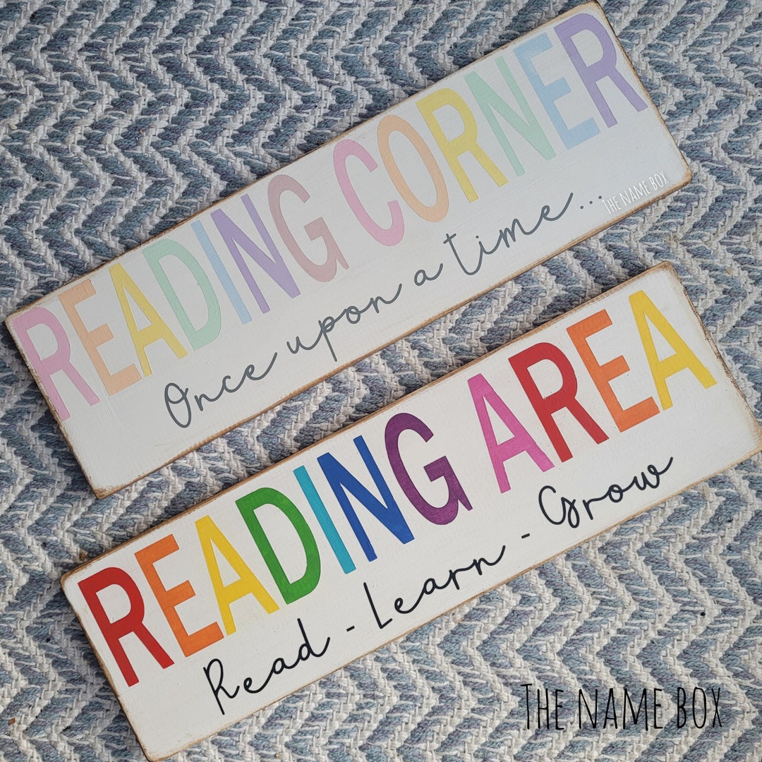 Reading Corner Sign Childrens Playroom Sign Freestanding Reading Sign ...