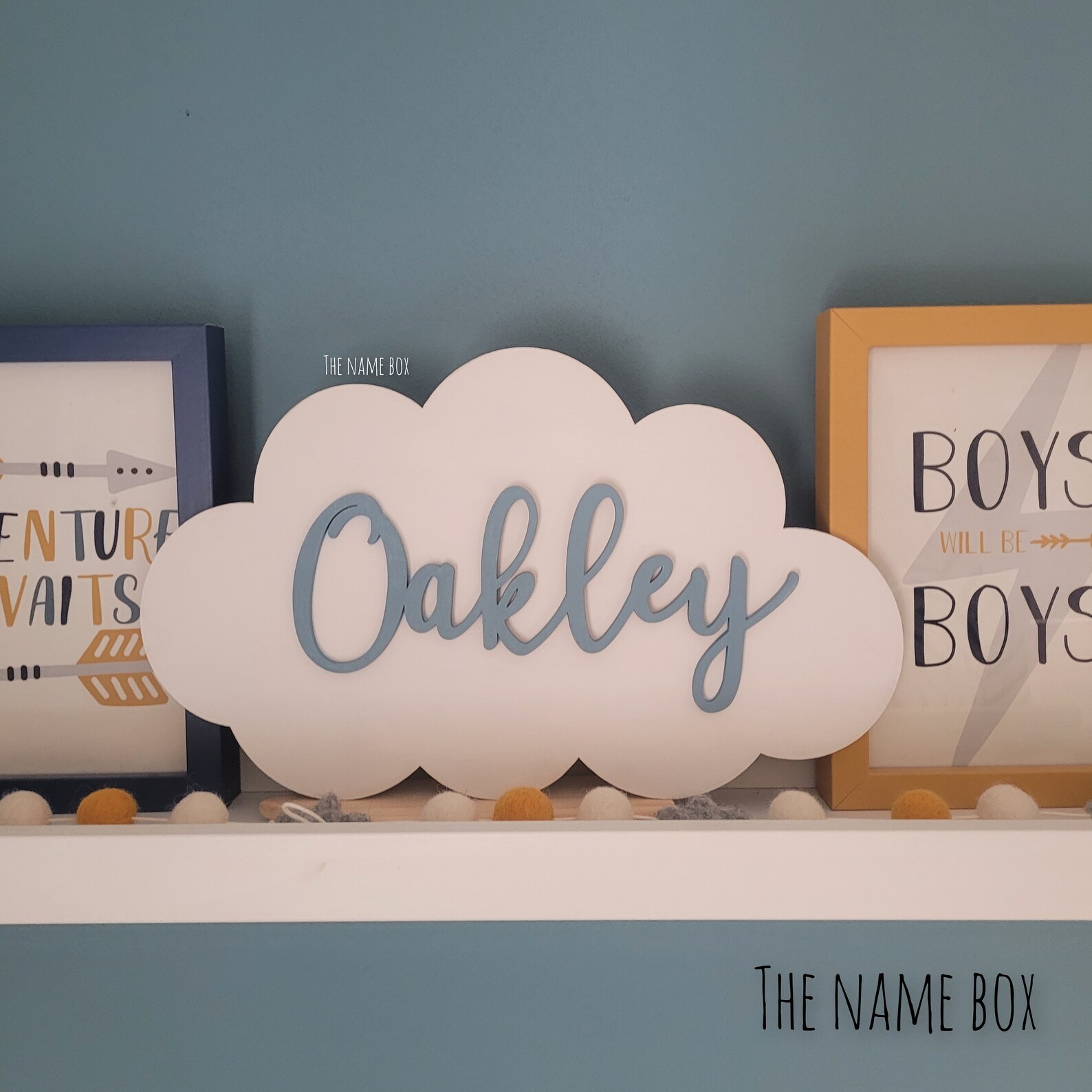 Name Cloud Children's Door Sign Wooden Nursery Decor Playroom Decor ...