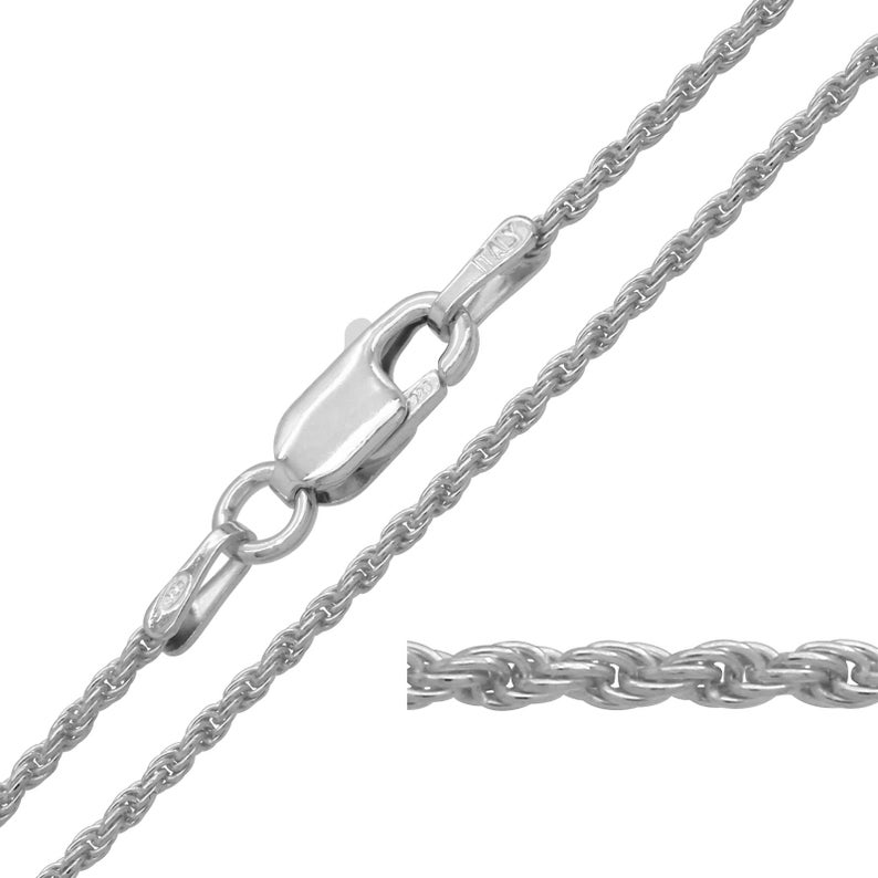 925 Sterling Silver Rope 1.2mm Chain Necklace 16 18 20 22 24 - Etsy UK