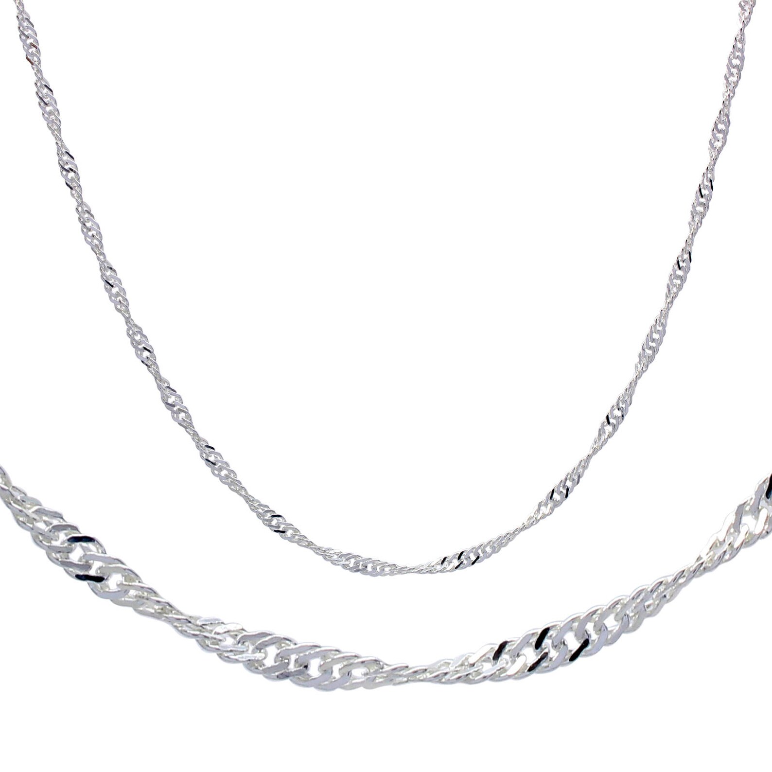 925 Sterling Silver Singapore 2mm Chain Necklace 16 18 20 22 | Etsy