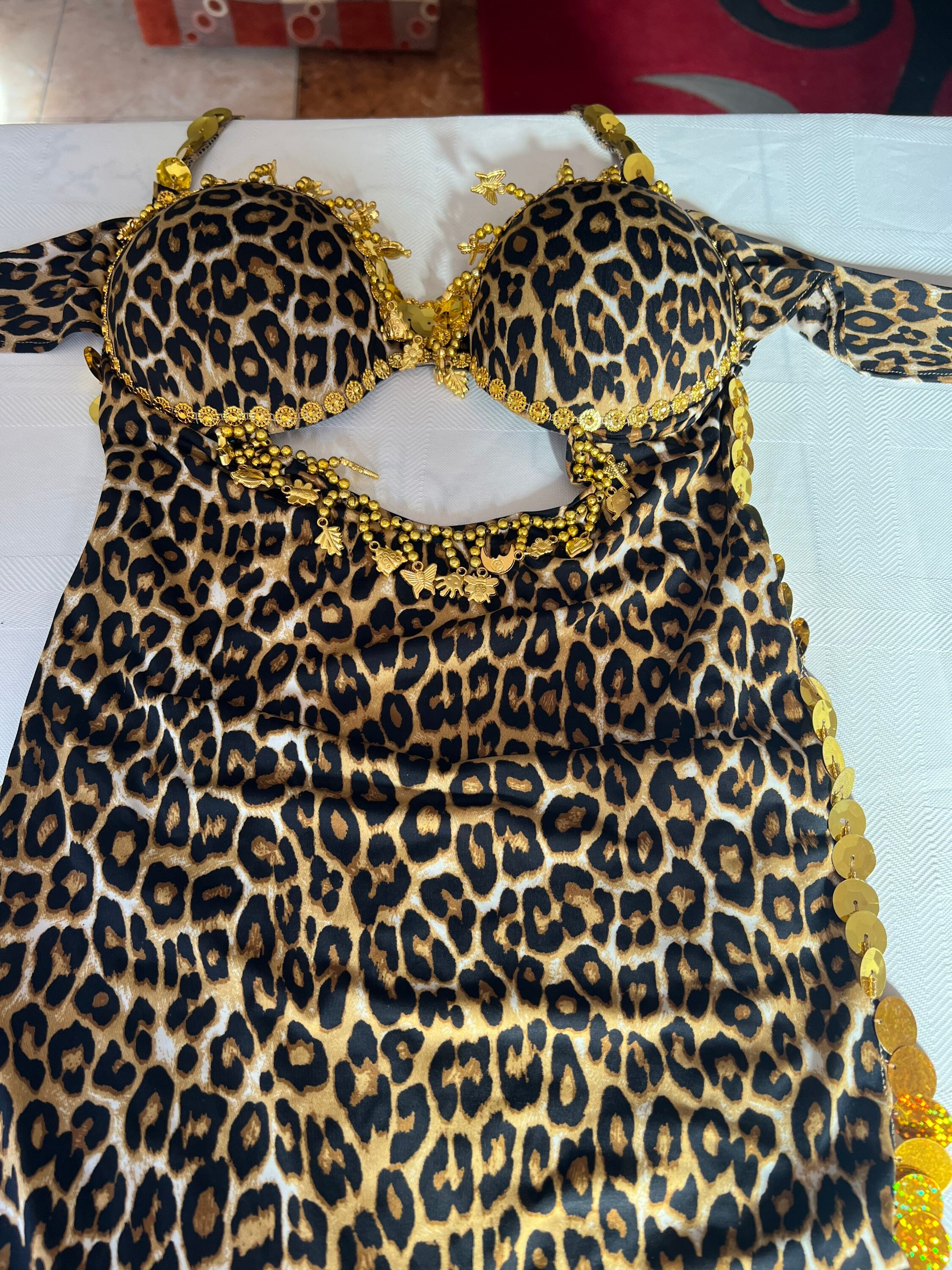 Sexy Leopard Print Belly Dance Lingerie M L Size Handmade - Etsy Australia