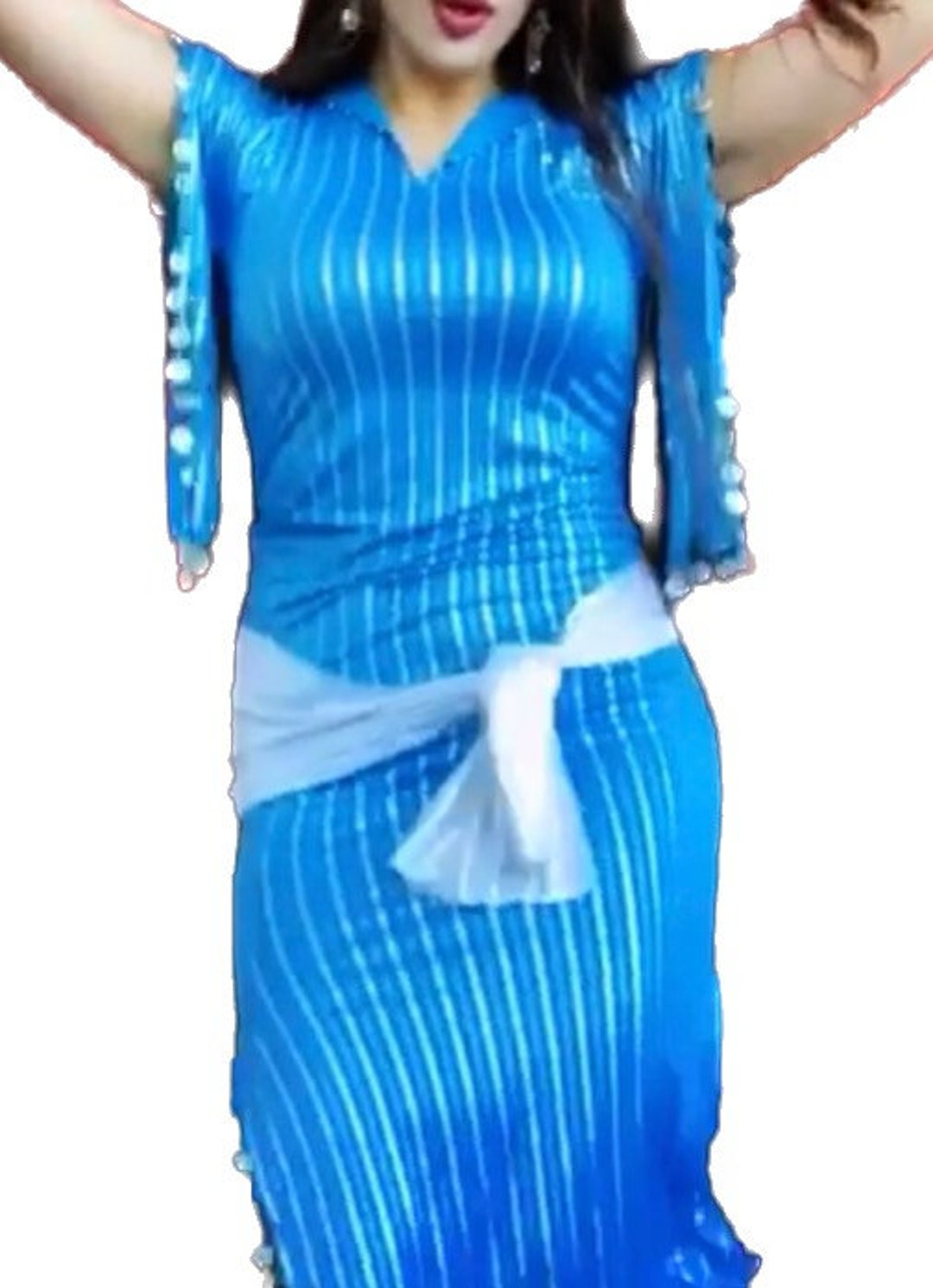 Egyptian Belly Dance Dress Saidi Costume,baladi Galabeya, Fallahi Abaya ...