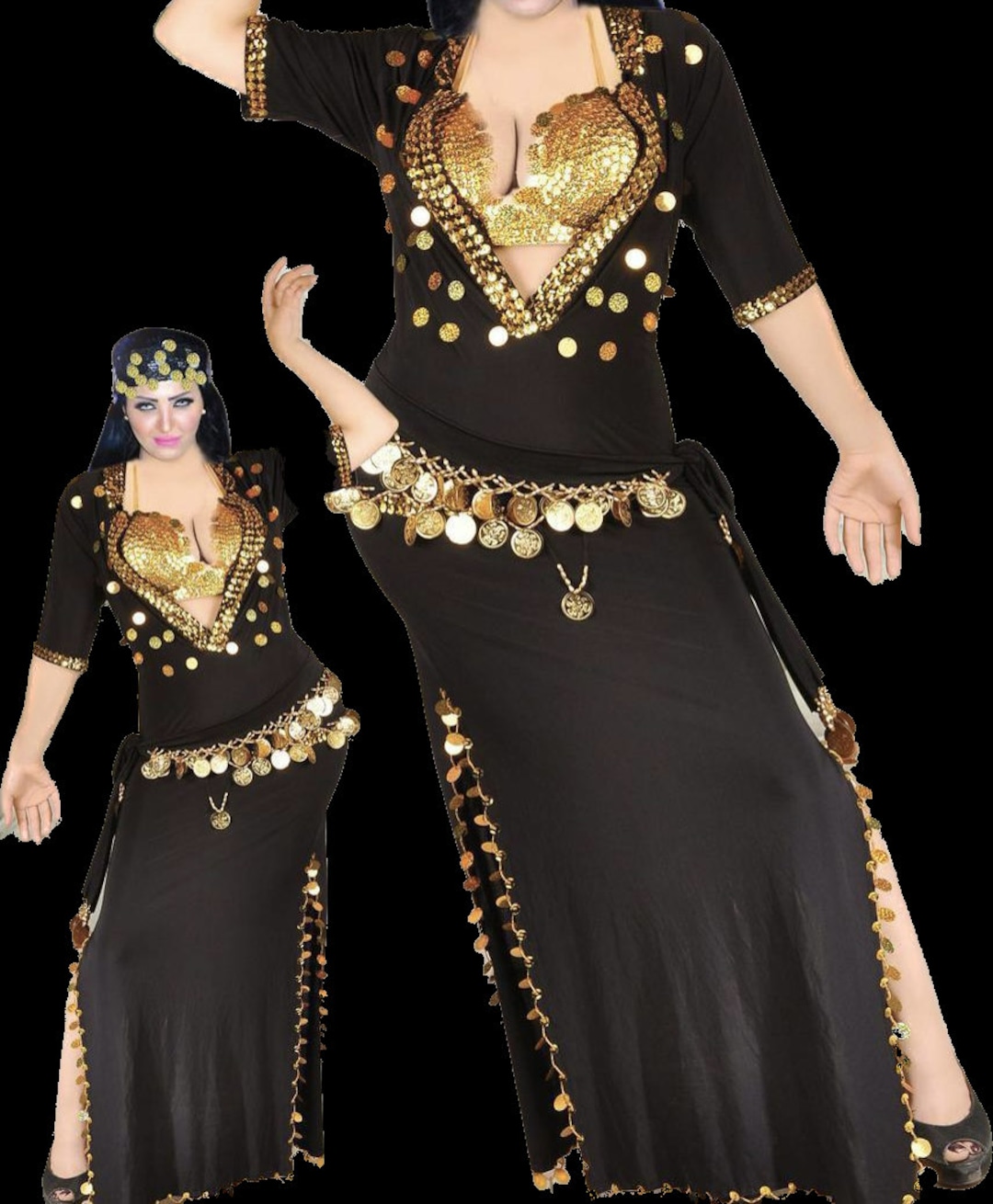Egyptian Belly Dance Costume Saidi Dress, Baladi Galabeya, Fallahi ...
