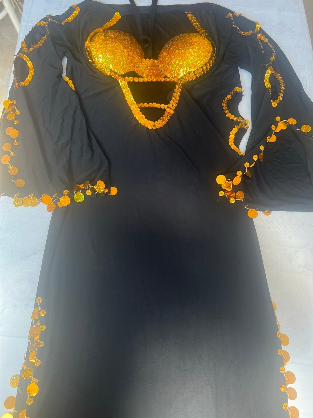 Egyptian Belly Dance Costume Saidi Dress, Baladi Galabia, Fallahi Abaya ...