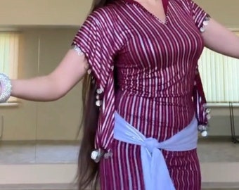 Egyptian Belly Dance Dress Saidi Costume,baladi Galabeya, Fallahi Abaya ...