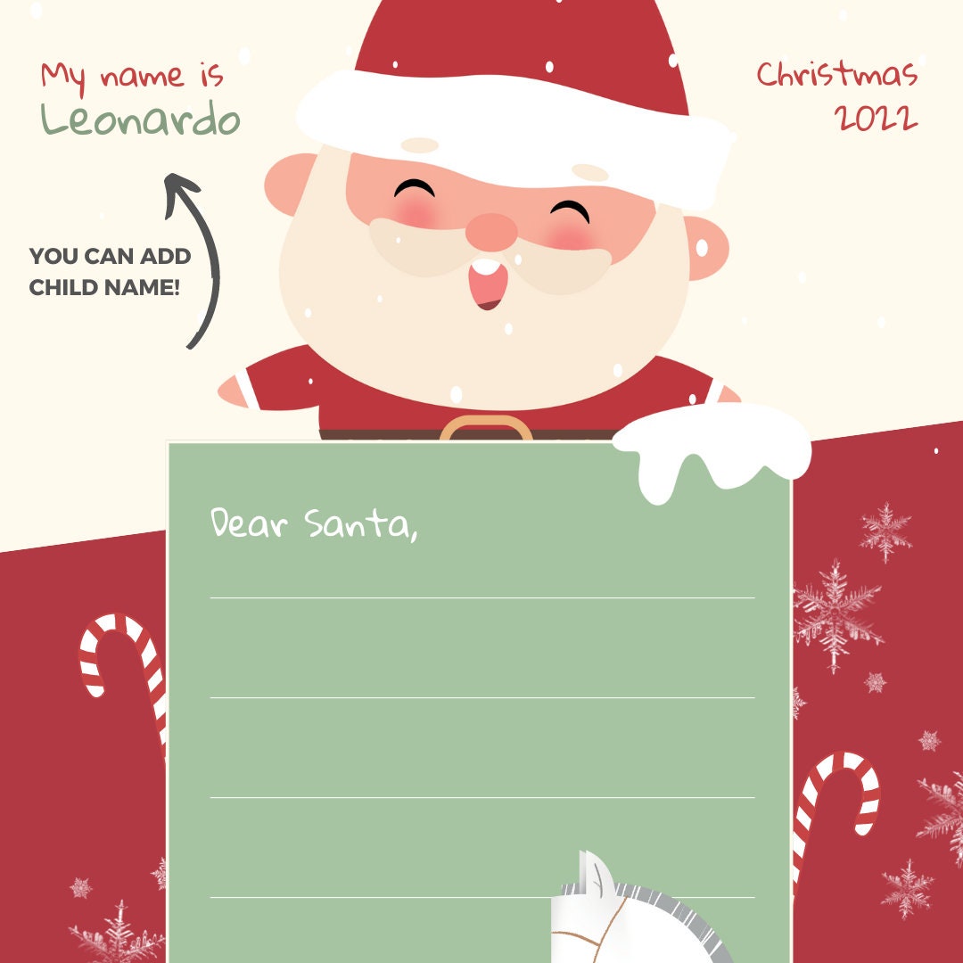 A4 Printable Letter to Santa Claus INSTANT DOWNLOAD, Translation Into ...
