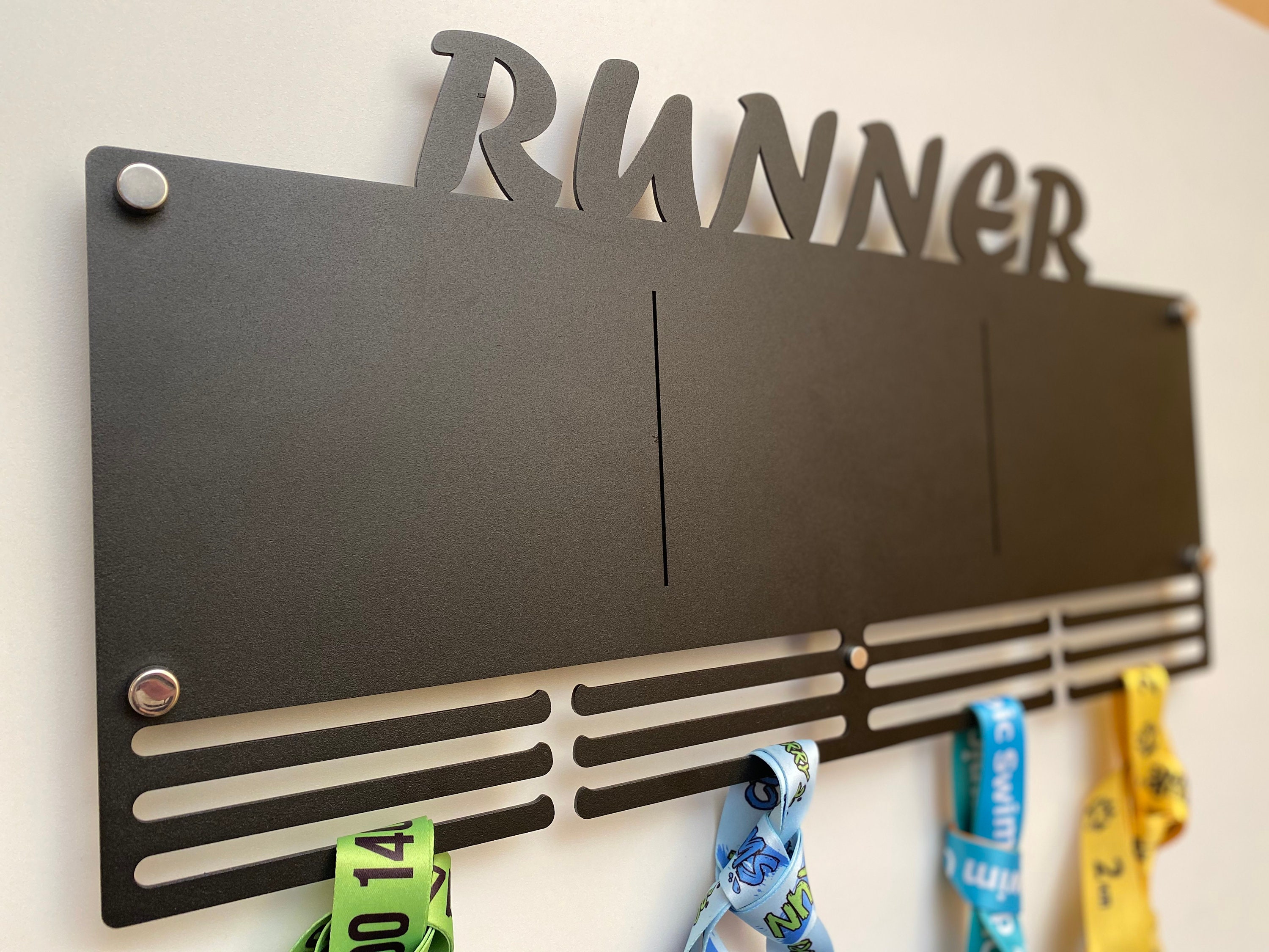 Personalized Medal Rack With Photo Frame, Photo Medal Holder, Runner ...