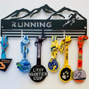 Personalized Runner's Medal Rack, Customized Metal Medal Hanger Run ...