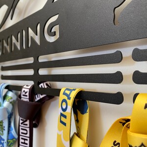 Personalized Runner's Medal Rack, Customized Metal Medal Hanger Run ...