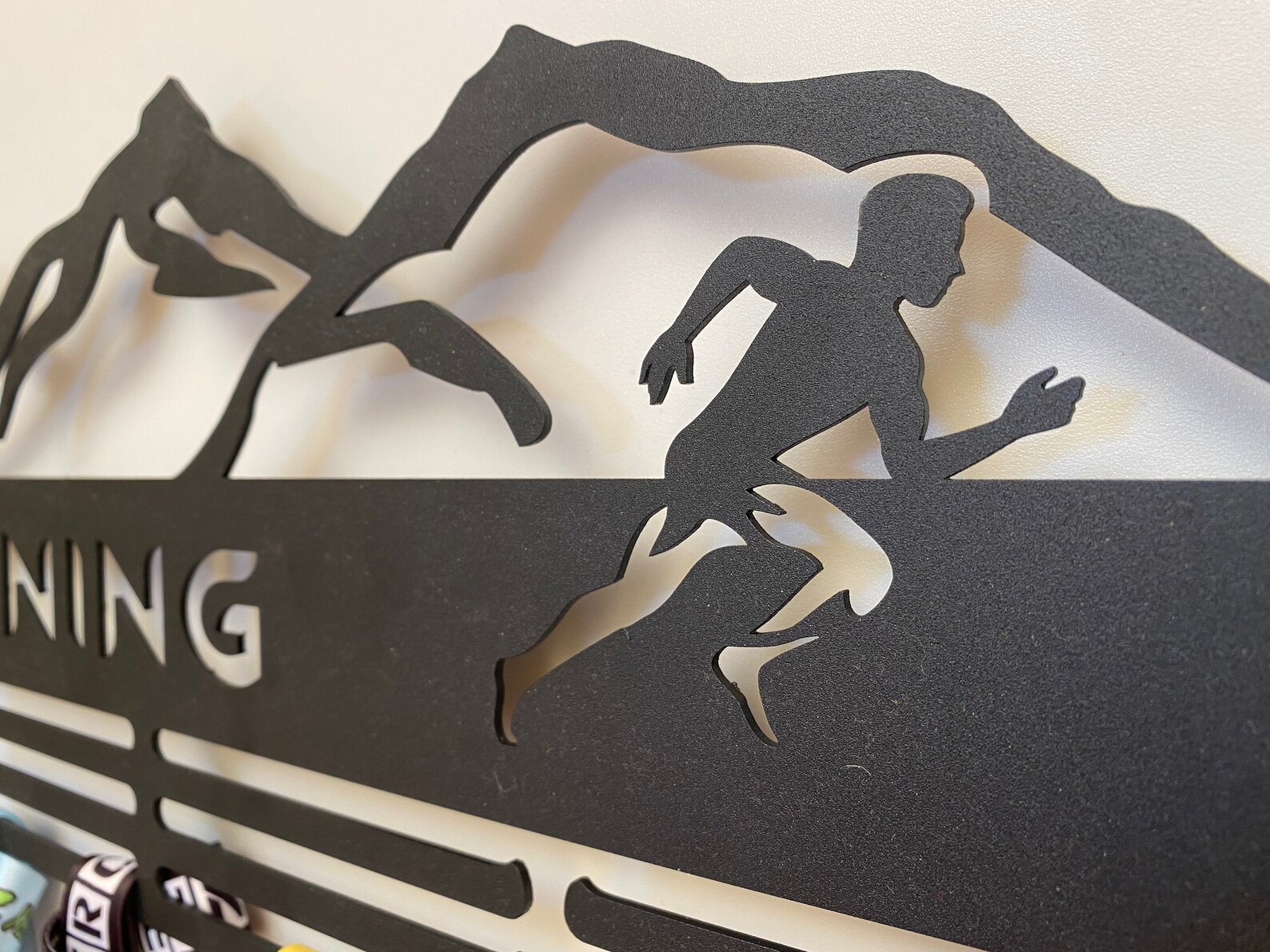 Personalized Runner's Medal Rack, Customized Metal Medal Hanger Run ...