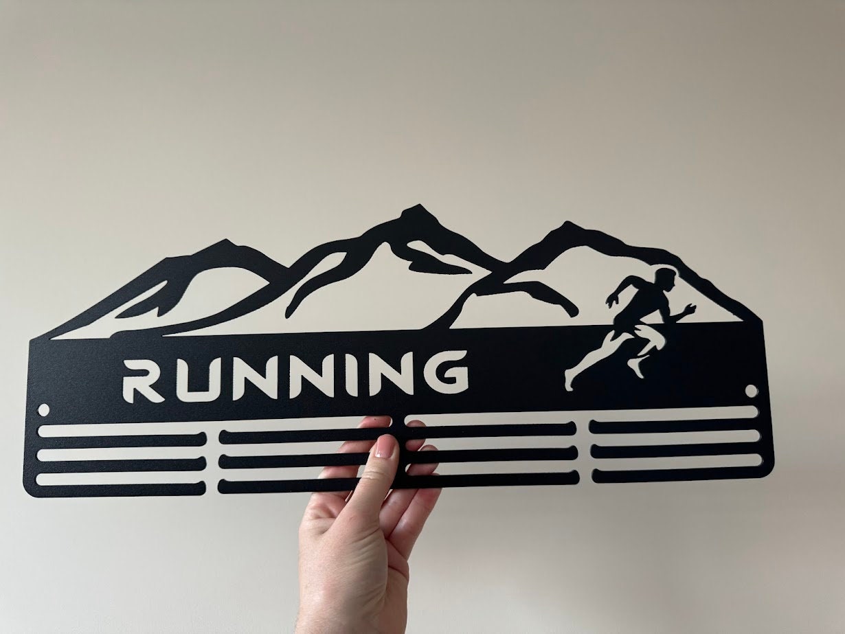 Personalized Runner's Medal Rack, Customized Metal Medal Hanger Run ...