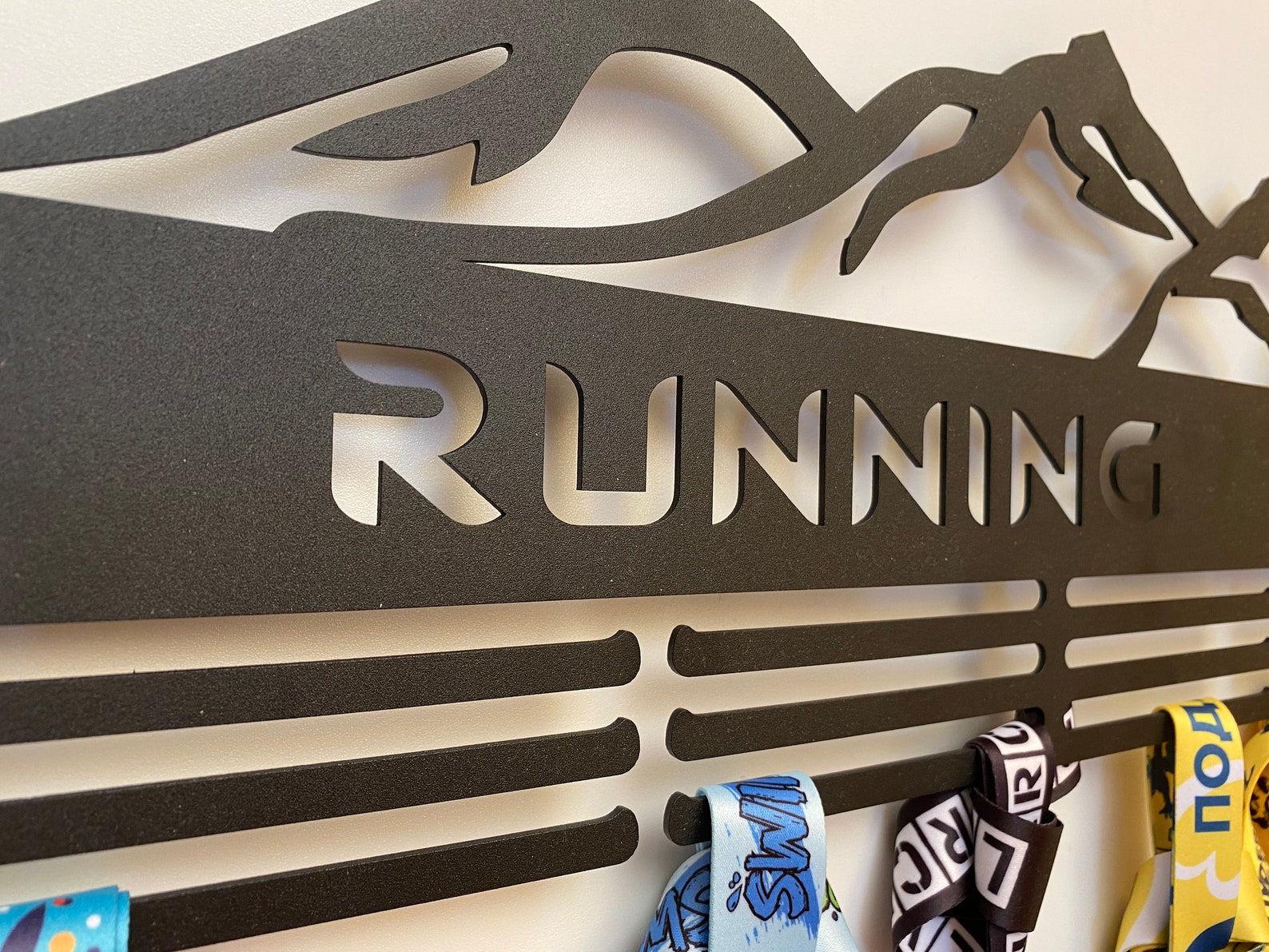 Personalized Runner's Medal Rack, Customized Metal Medal Hanger Run ...