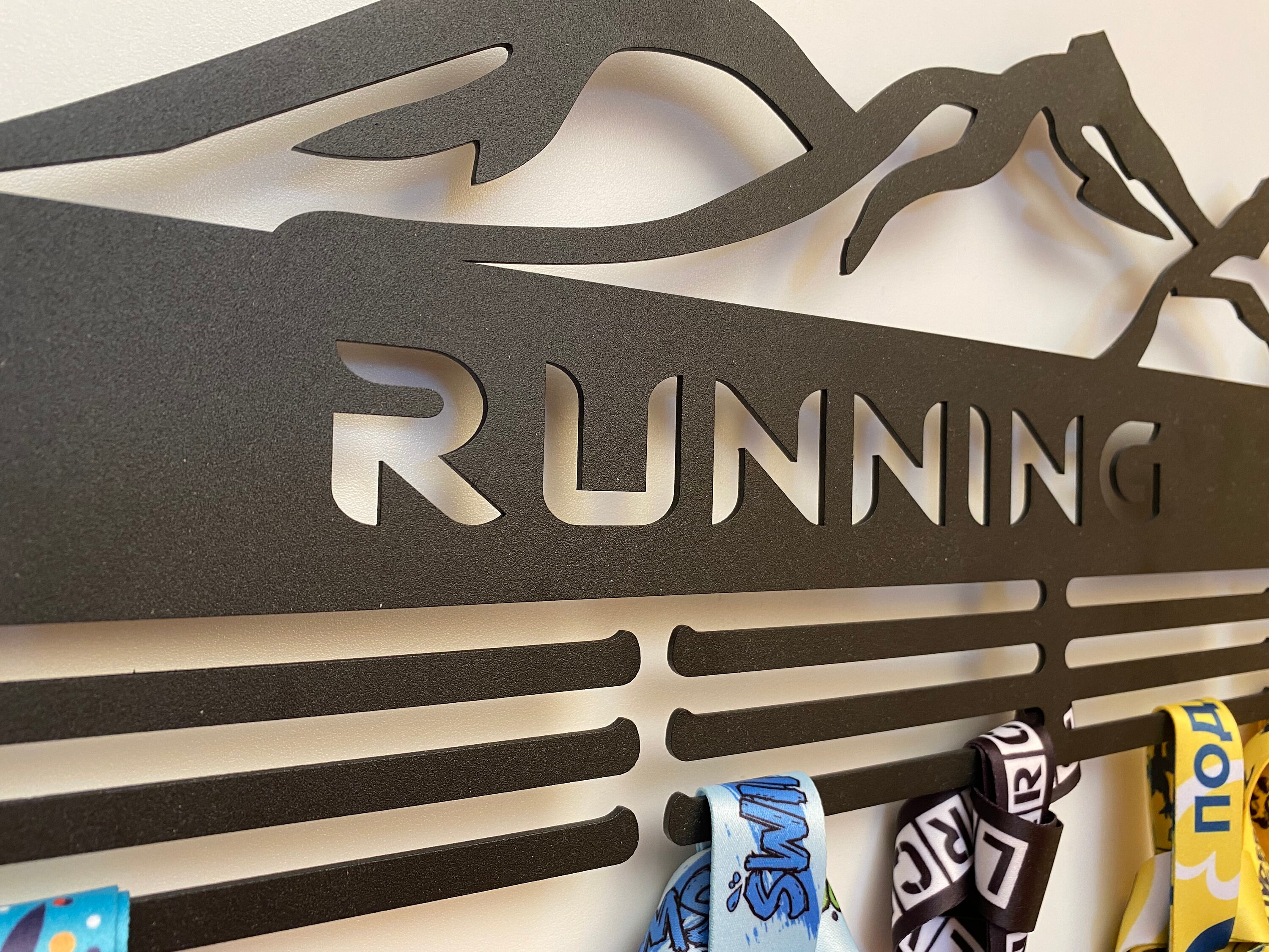 Personalized Runner's Medal Rack, Customized Metal Medal Hanger Run ...