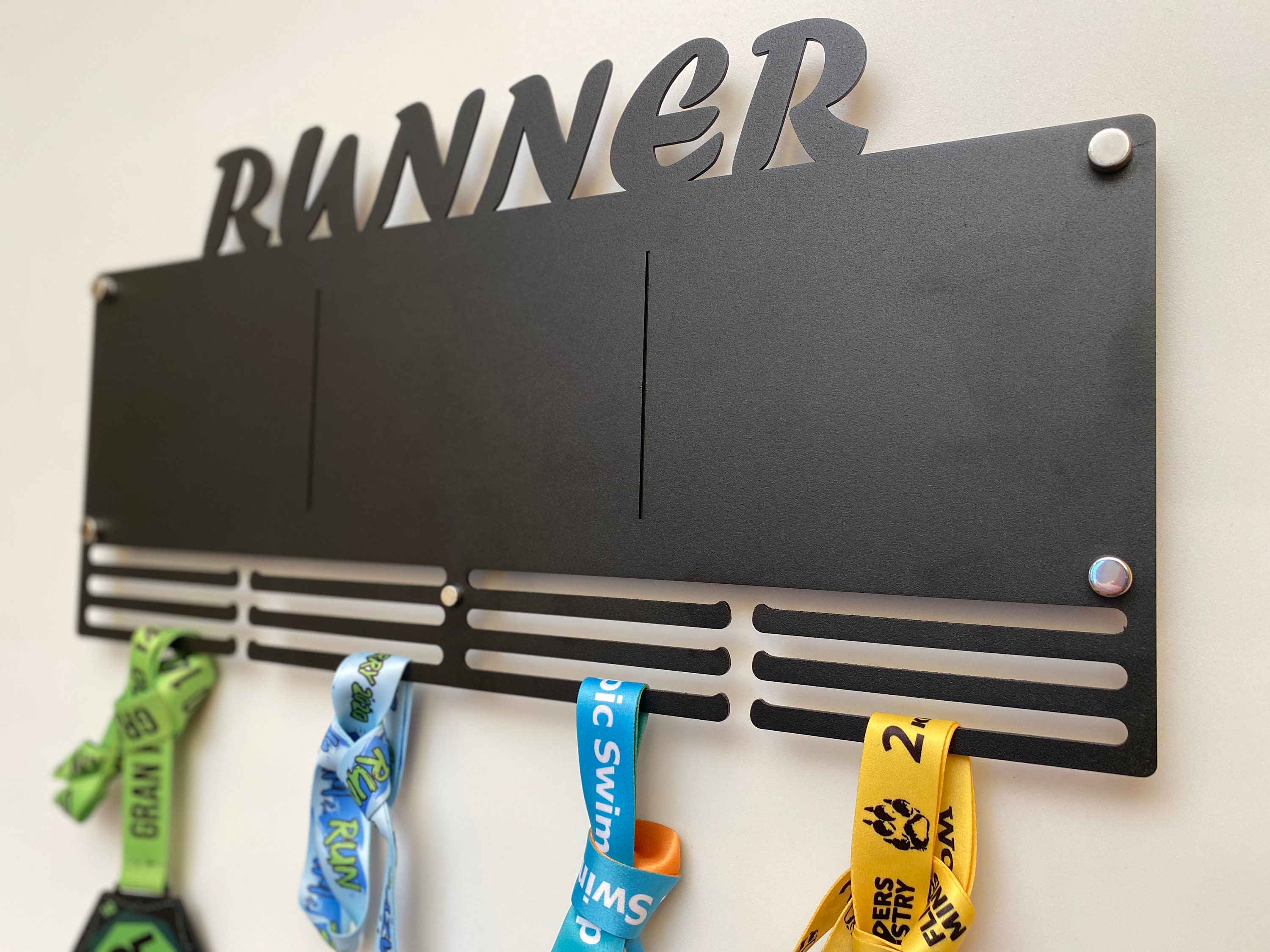 Personalized Medal Rack With Photo Frame, Photo Medal Holder, Runner ...