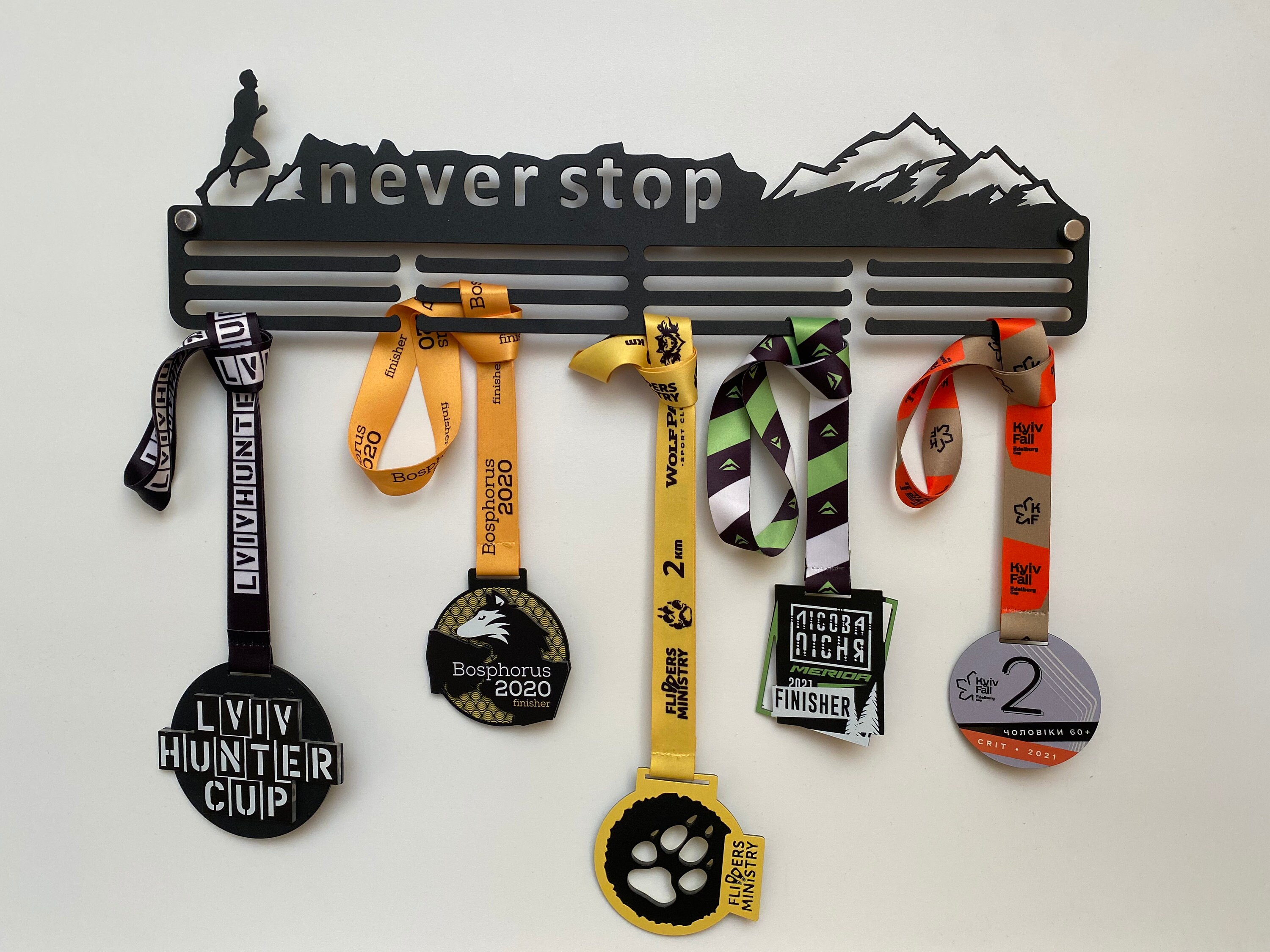 Never Stop Medals Hanger, Wall-mounted Medal Hanger, Wall Hanger ...