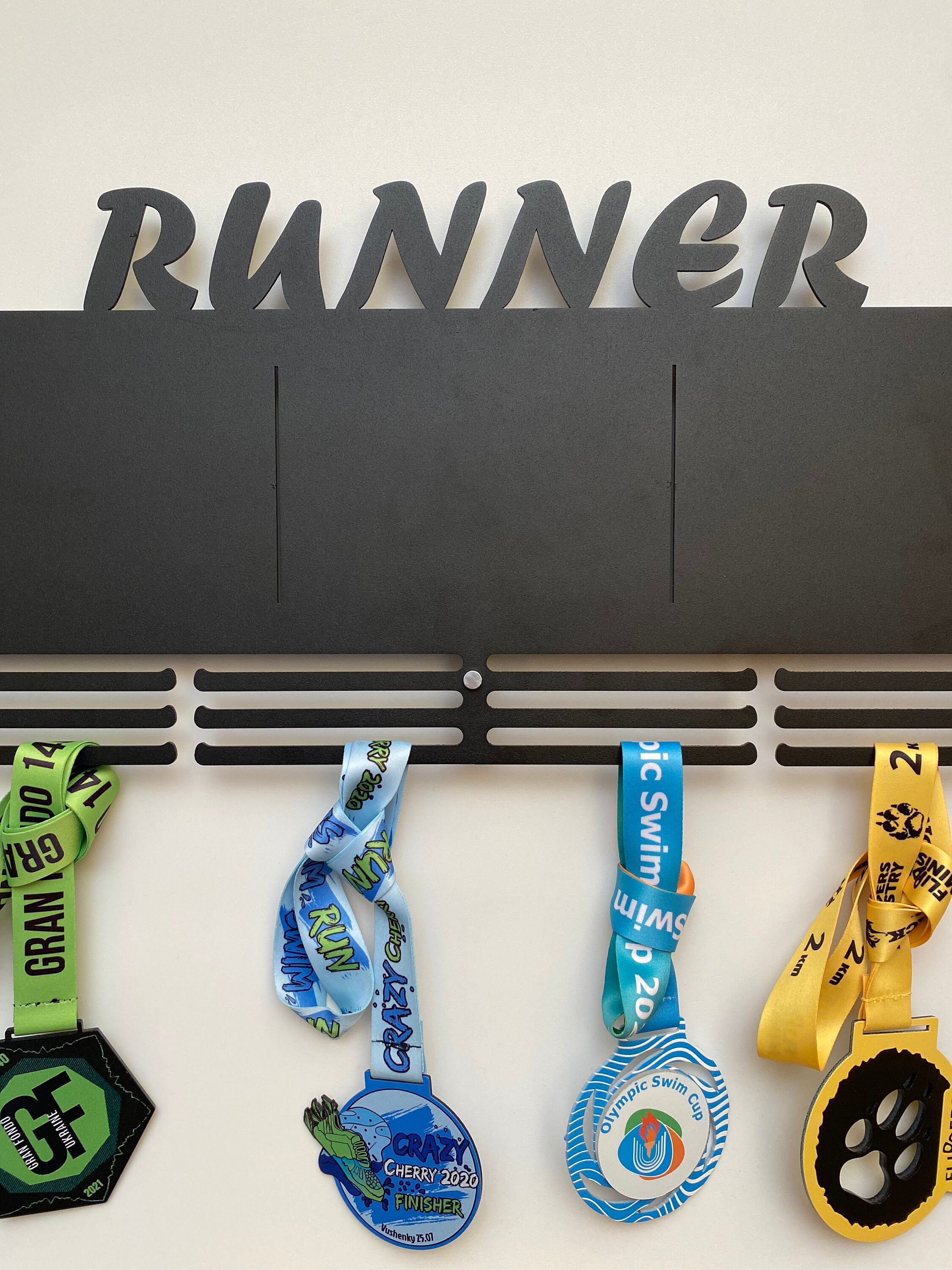 Personalized Medal Rack With Photo Frame, Photo Medal Holder, Runner ...