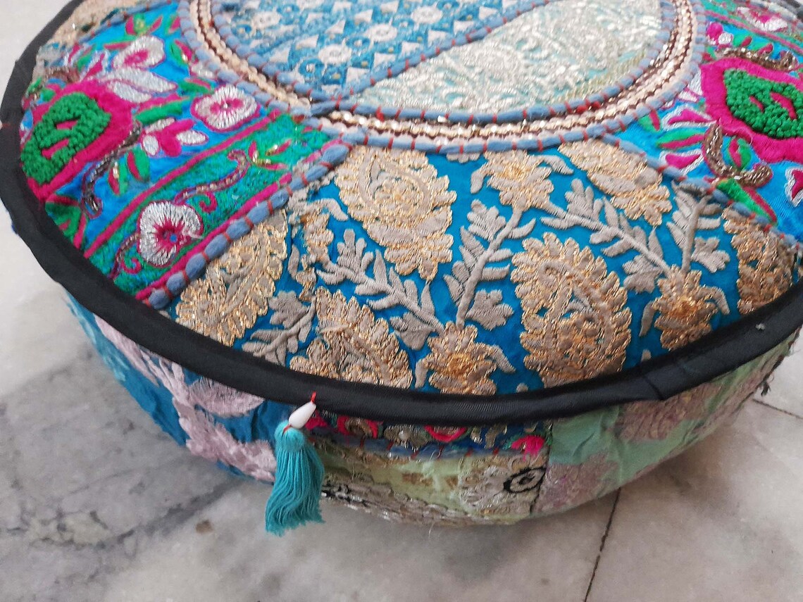 Boho Floor Pillow Floor Cushions Round Meditation Cushion Etsy