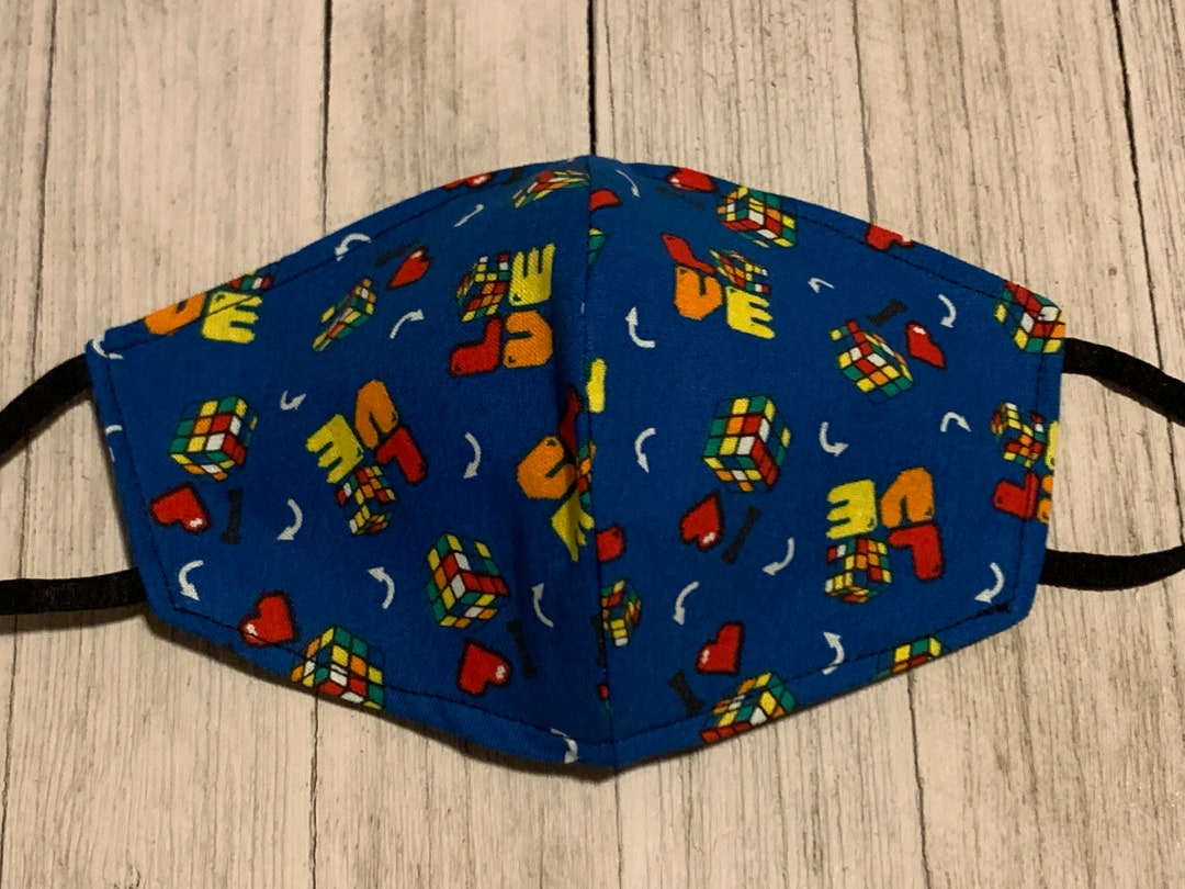 Rubik’s Cube Face Mask. Gaming Face Mask. Little Kids Adjustable ...