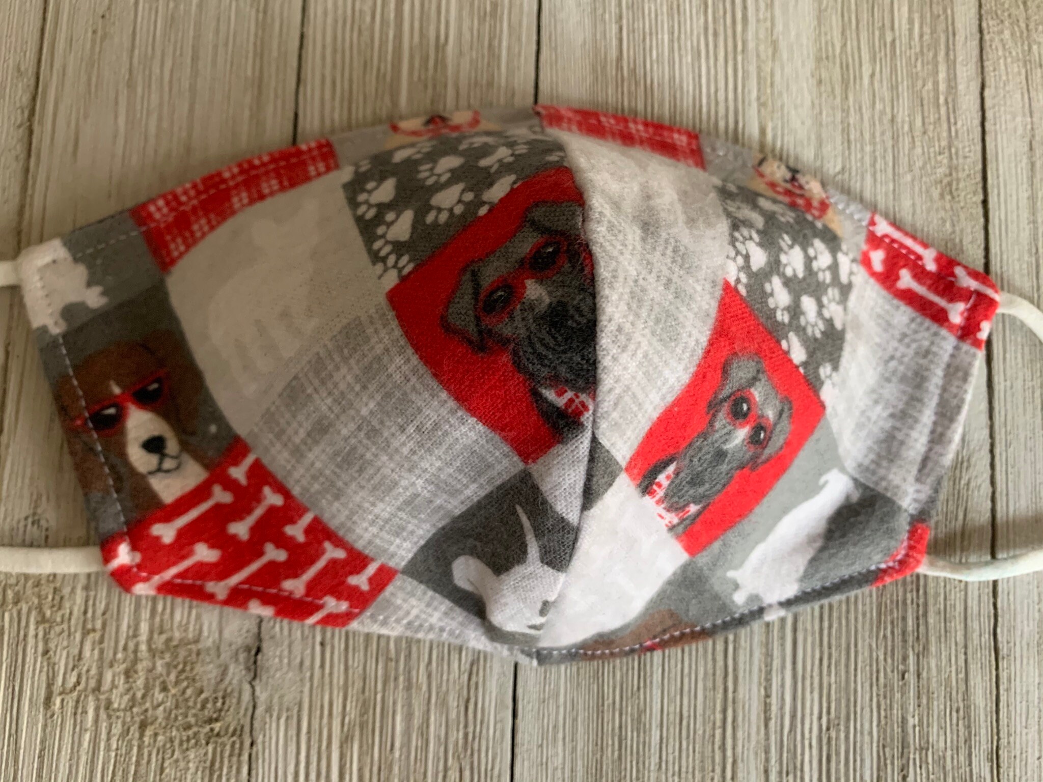 Kids Dog Face Mask for Vet 100% Cotton Reversible Adjustable | Etsy