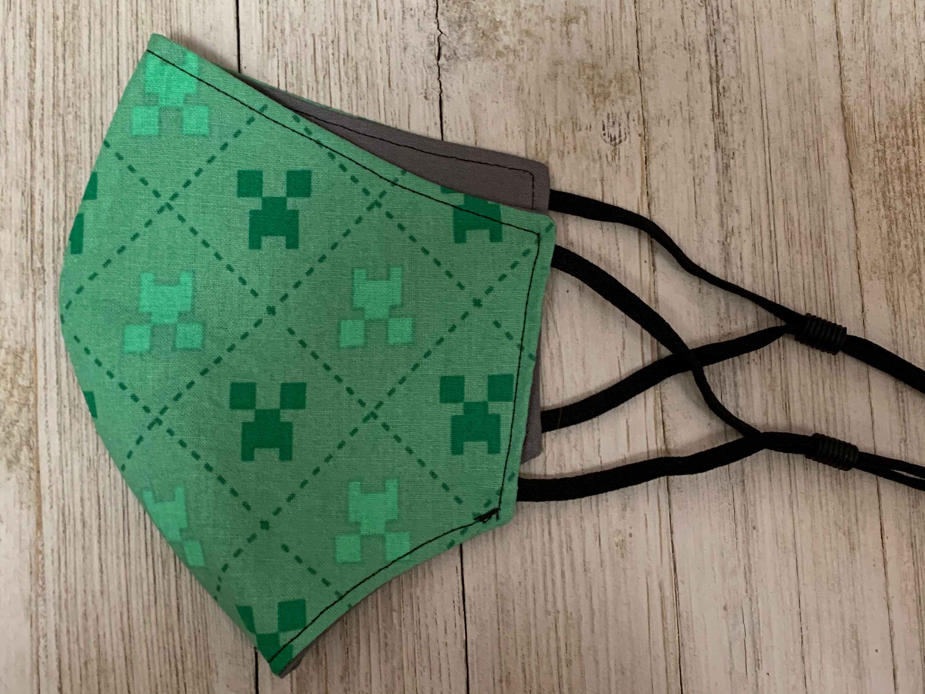 Minecraft Creeper Face Mask. Gaming Face Mask. Little Kids | Etsy
