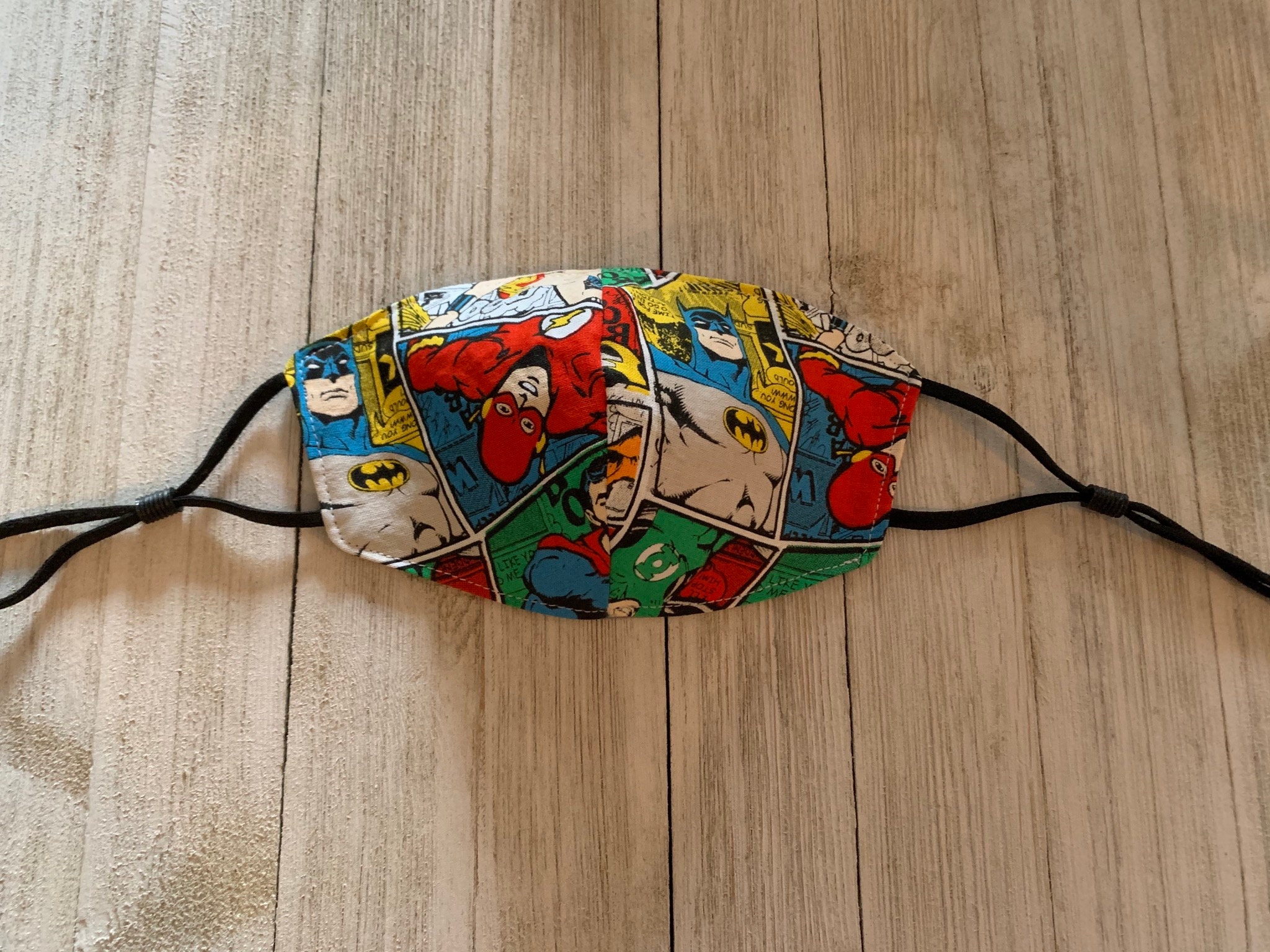 DC Comics Face Mask Little Kids Justice League Adjustable | Etsy