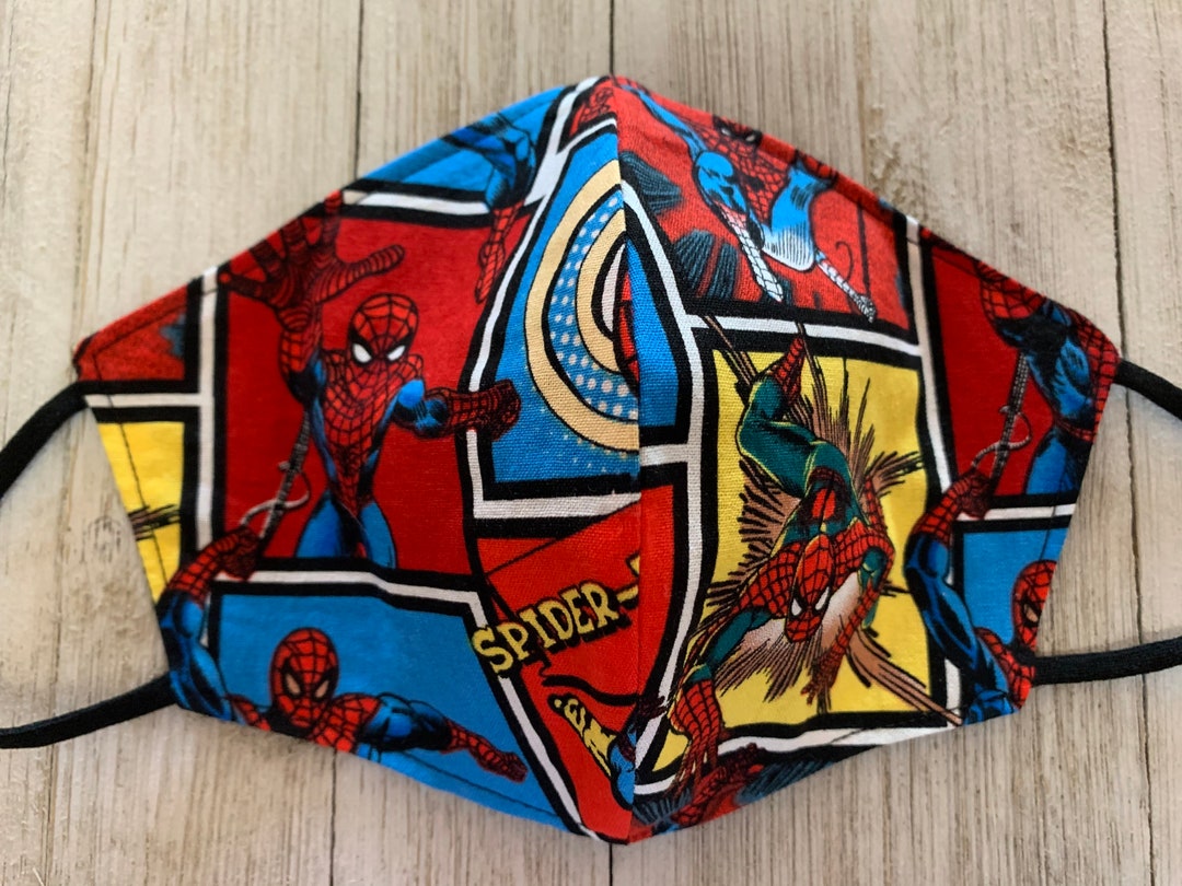 Spider-man Face Mask 2 Layer Cotton Adjustable Adult and Teen - Etsy