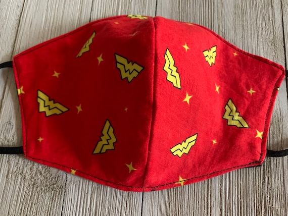 Wonder Woman Face Mask Adjustable Elastic 100% Cotton 2 Layer | Etsy